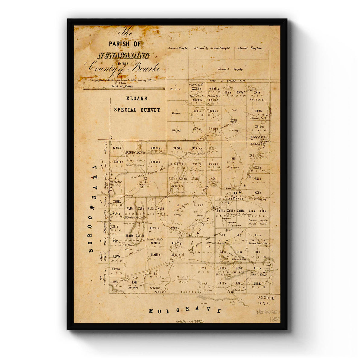 Nunawading, Victoria Australia Vintage Map #7 (1853) – Vintage Maps