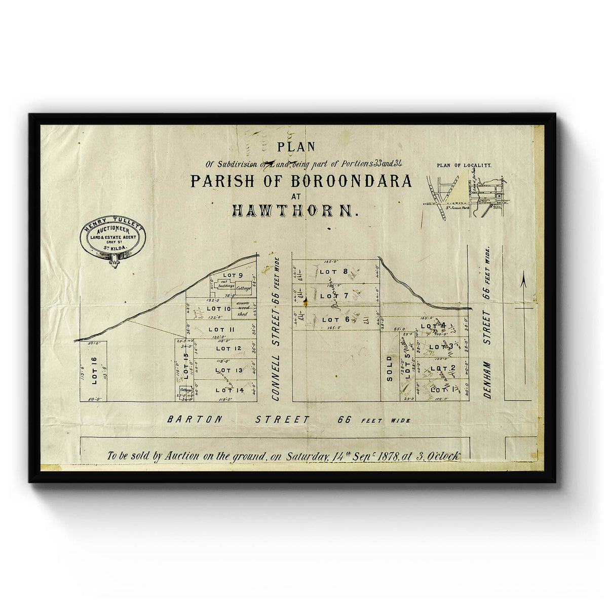 Hawthorn, Victoria Australia Vintage Map #296 (1878) – Vintage Maps