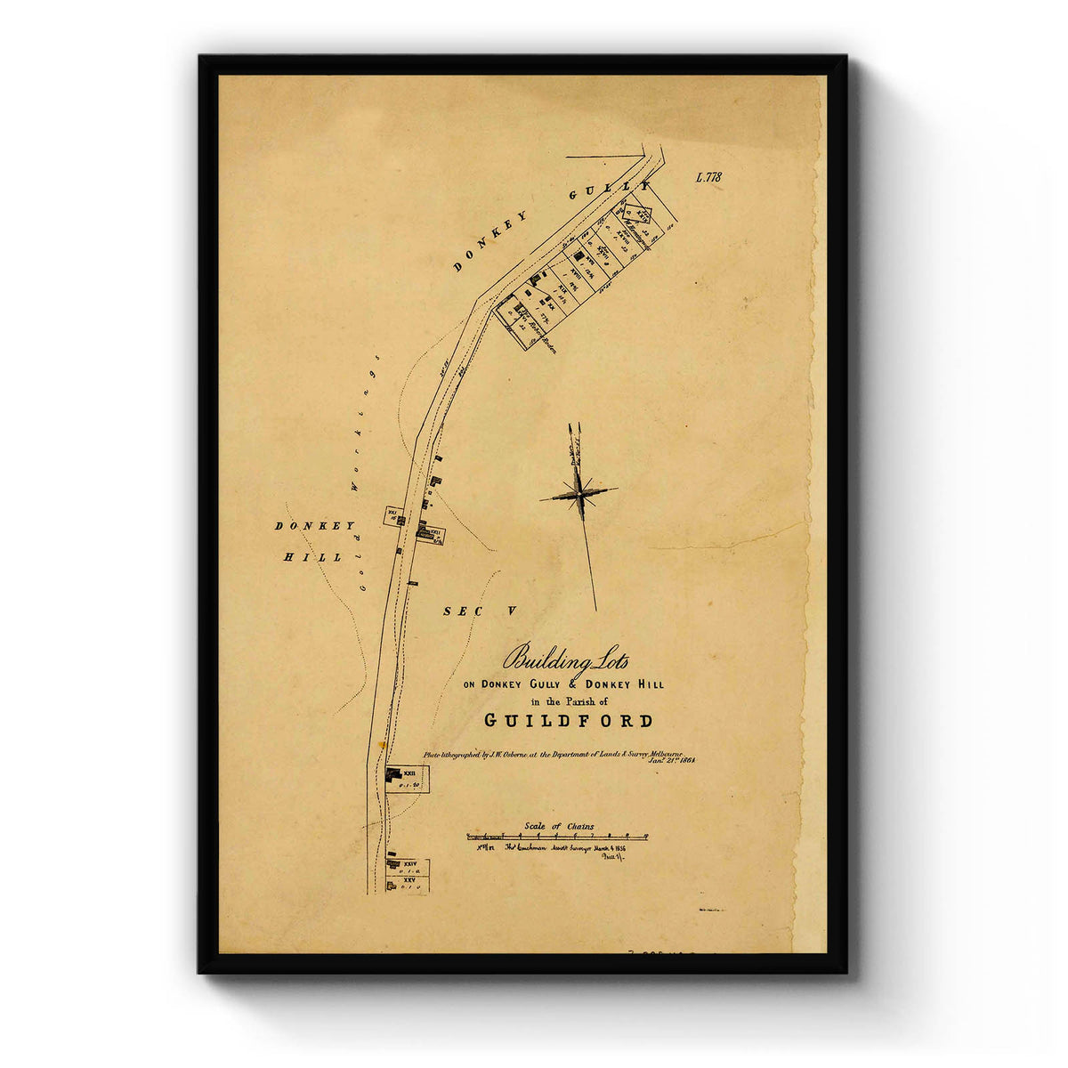 Guildford, Victoria Australia Vintage Map #3 (1864) – Vintage Maps