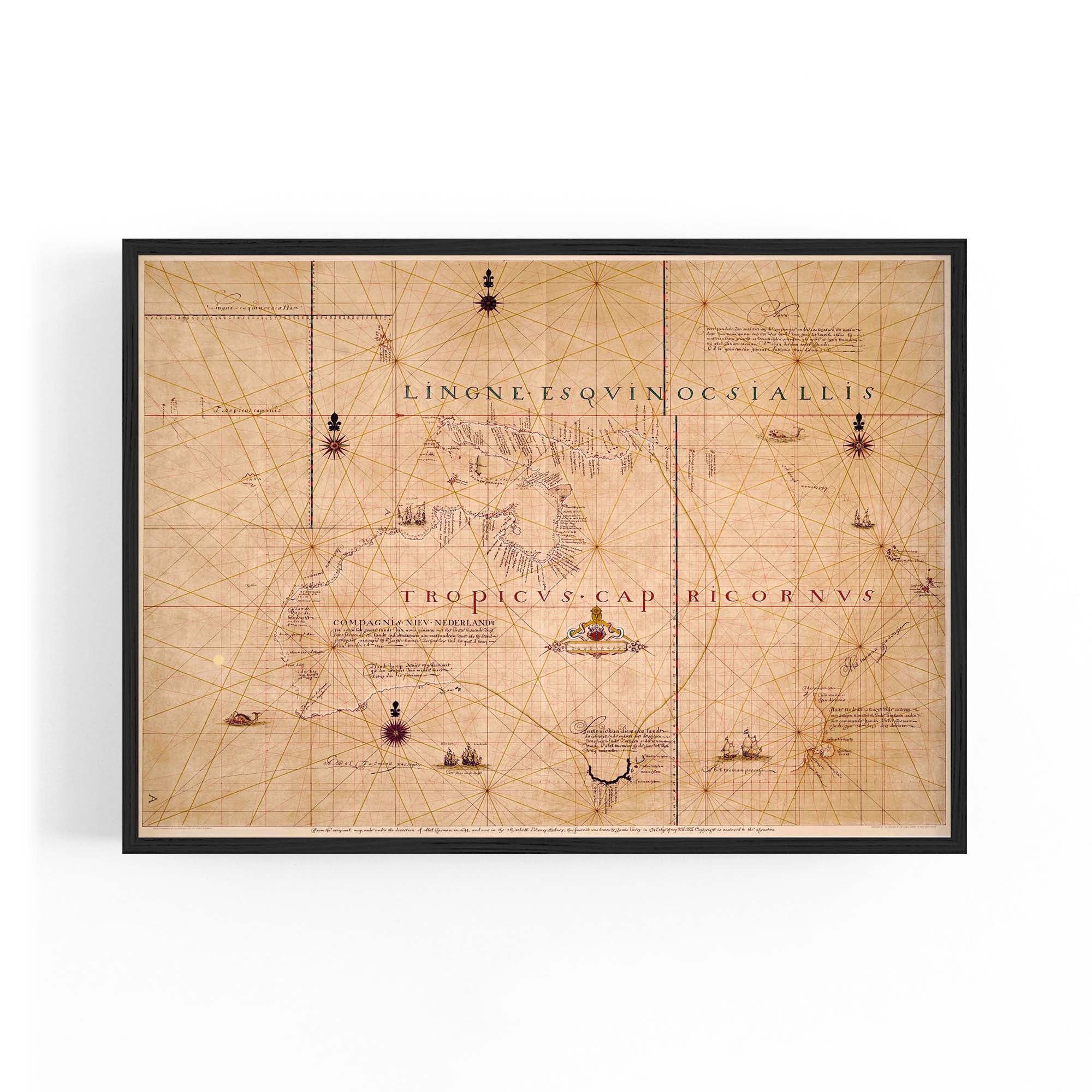 1644 Vintage Map of Australia and New Zealand – Vintage Maps