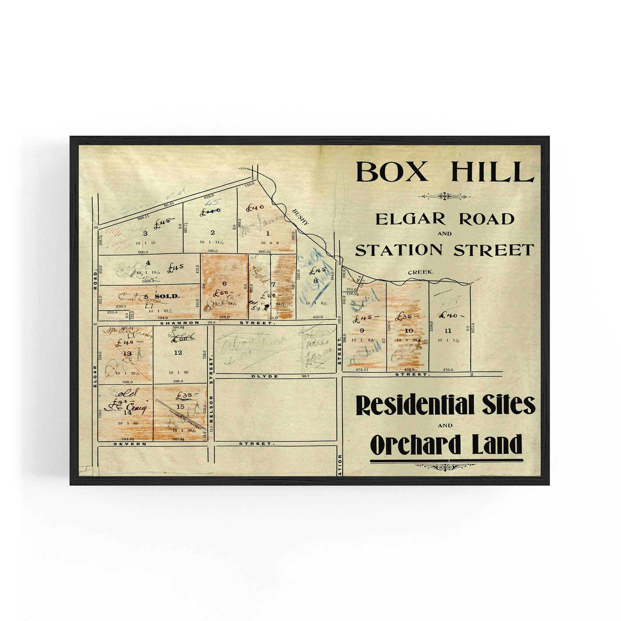 1890's Vintage Map of Box Hill, Victoria Australia – Vintage Maps
