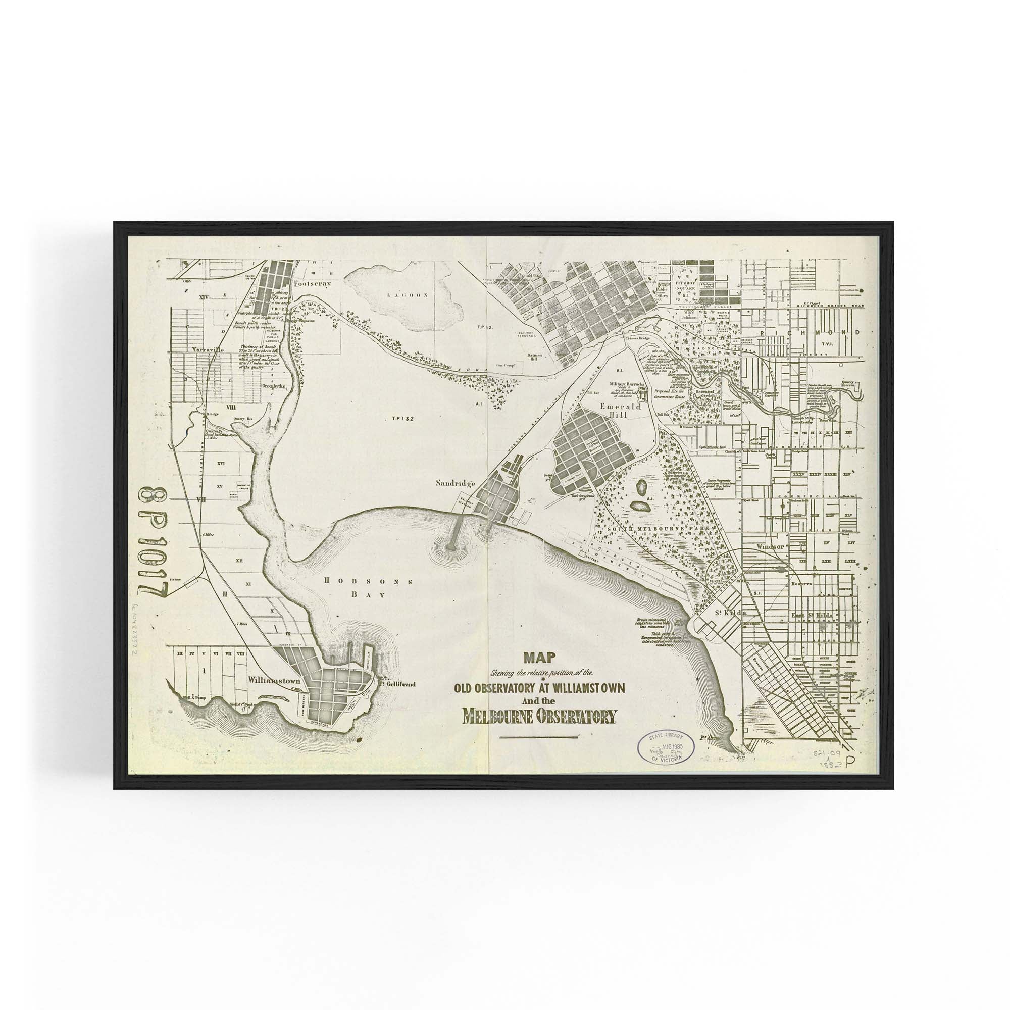 1850 Map of Melbourne and Suburbs – Vintage Maps