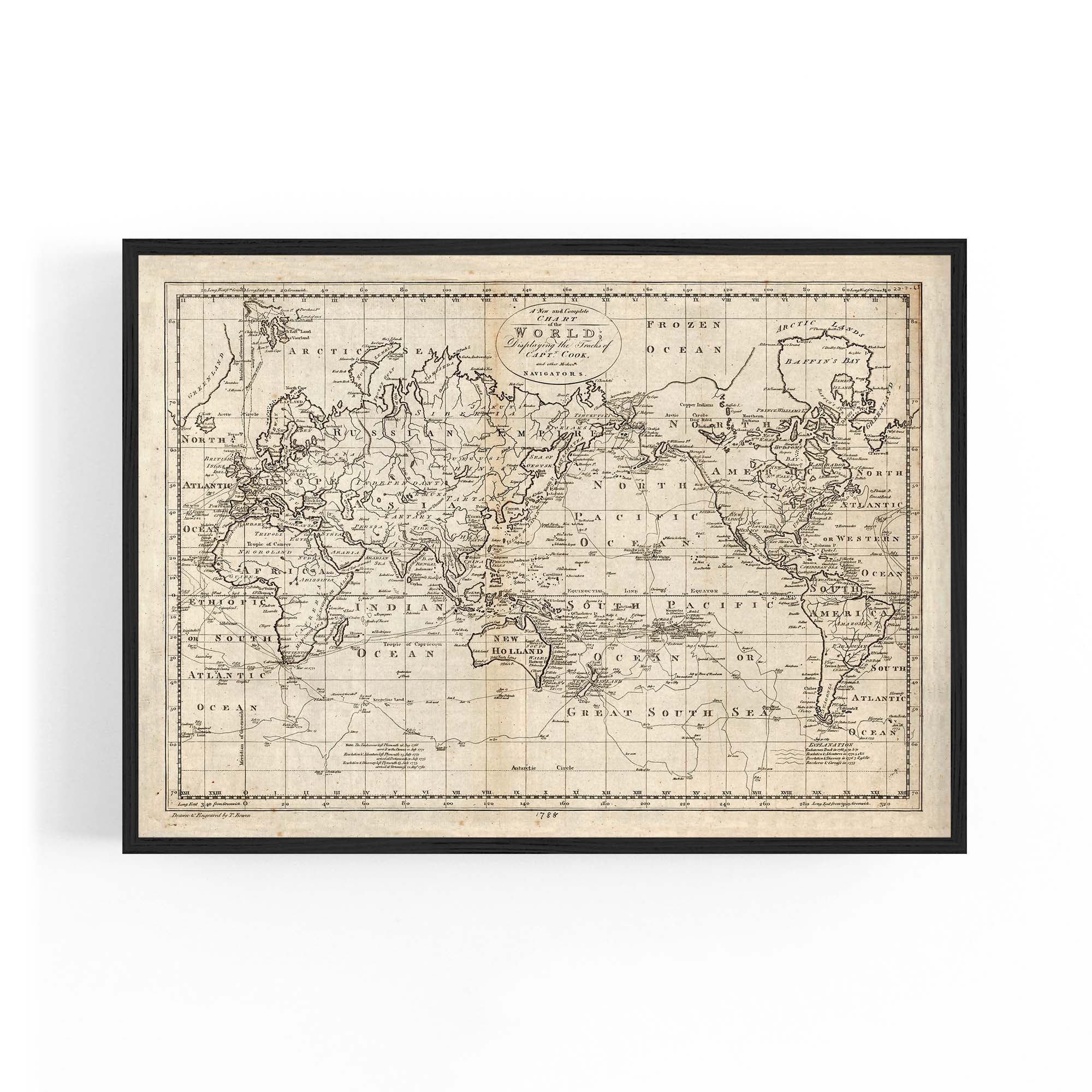 1788 Vintage Map of The World – Vintage Maps