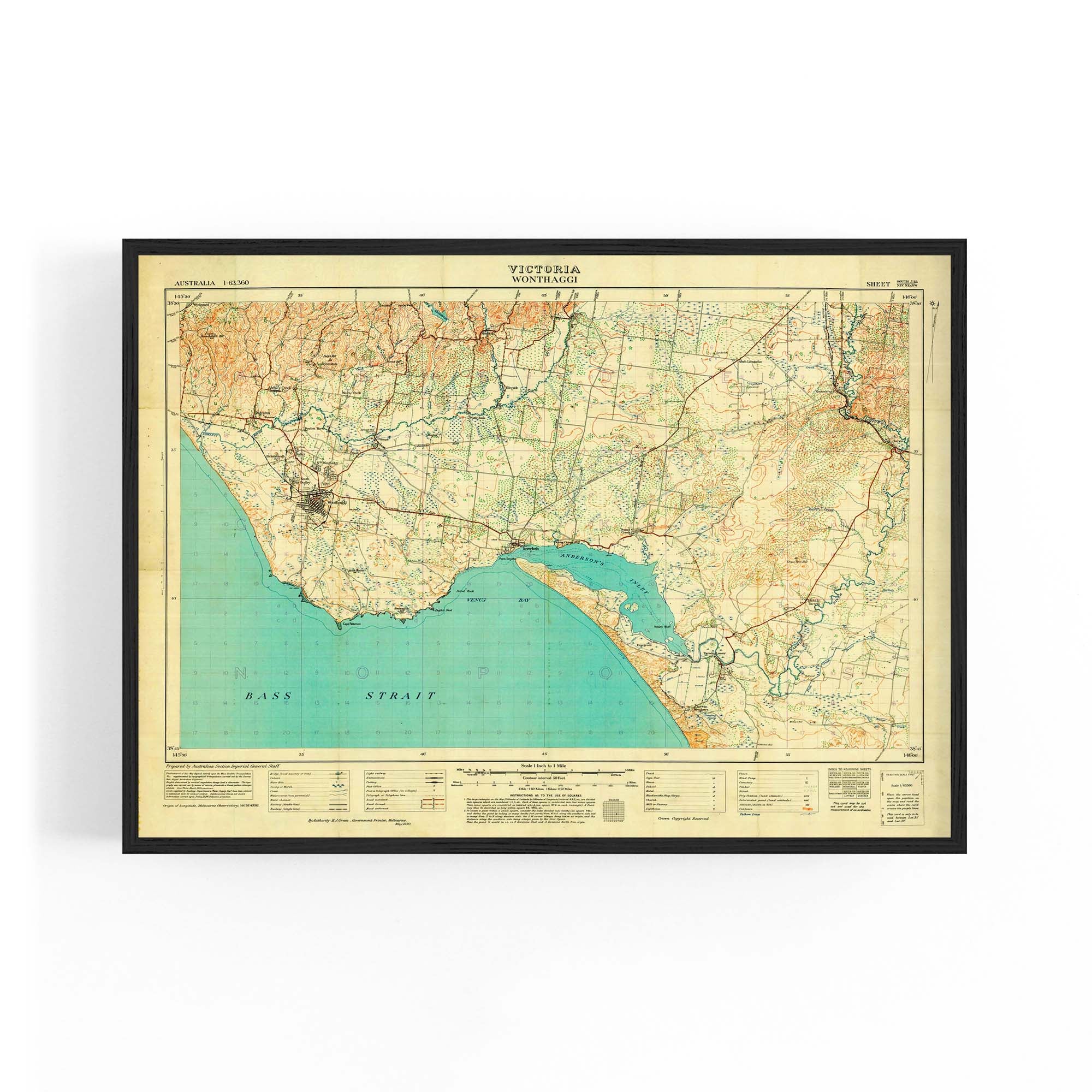 1930 Vintage Map of Wonthaggi, Victoria Australia – Vintage Maps
