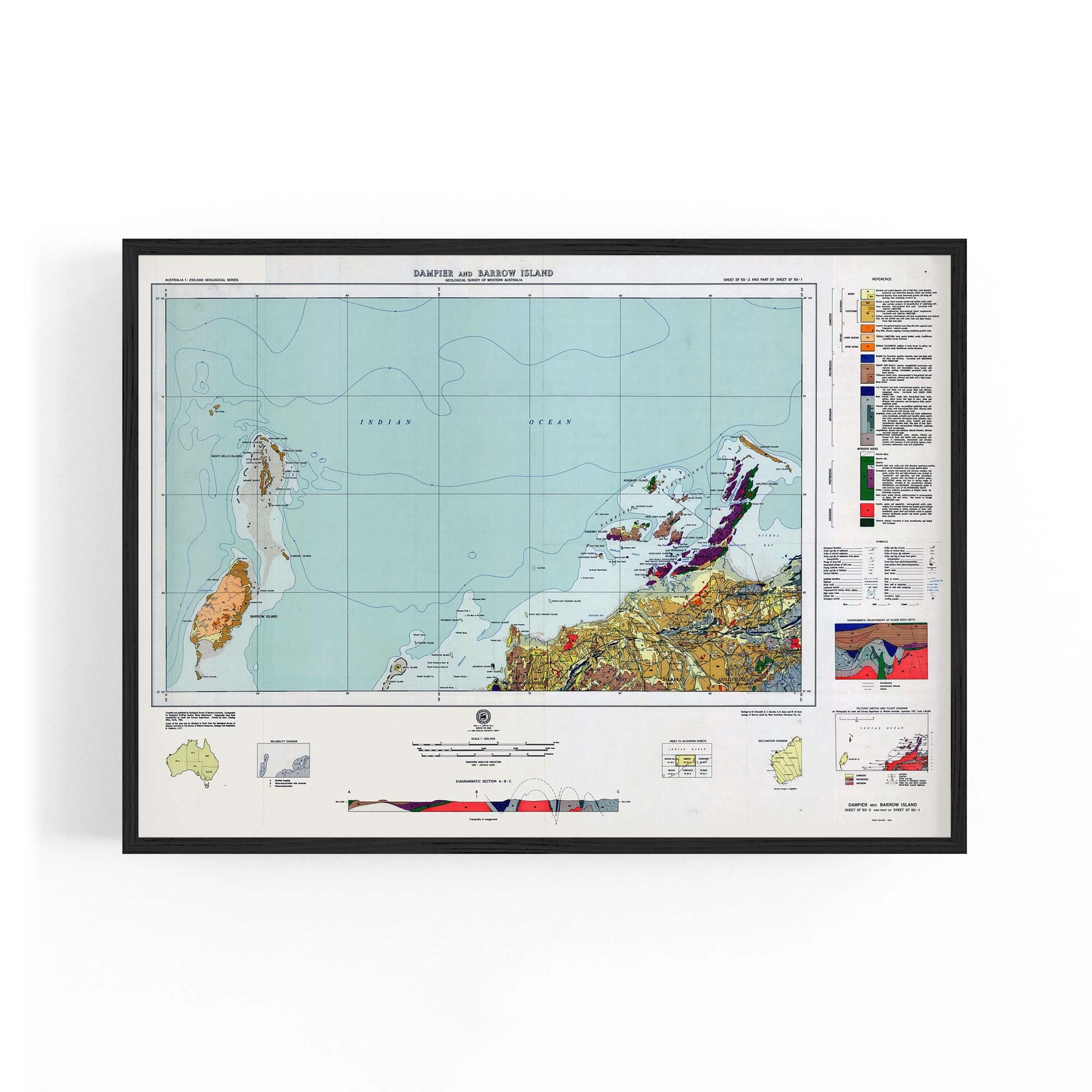 1964 Geological Map of Karratha, Western Australia – Vintage Maps
