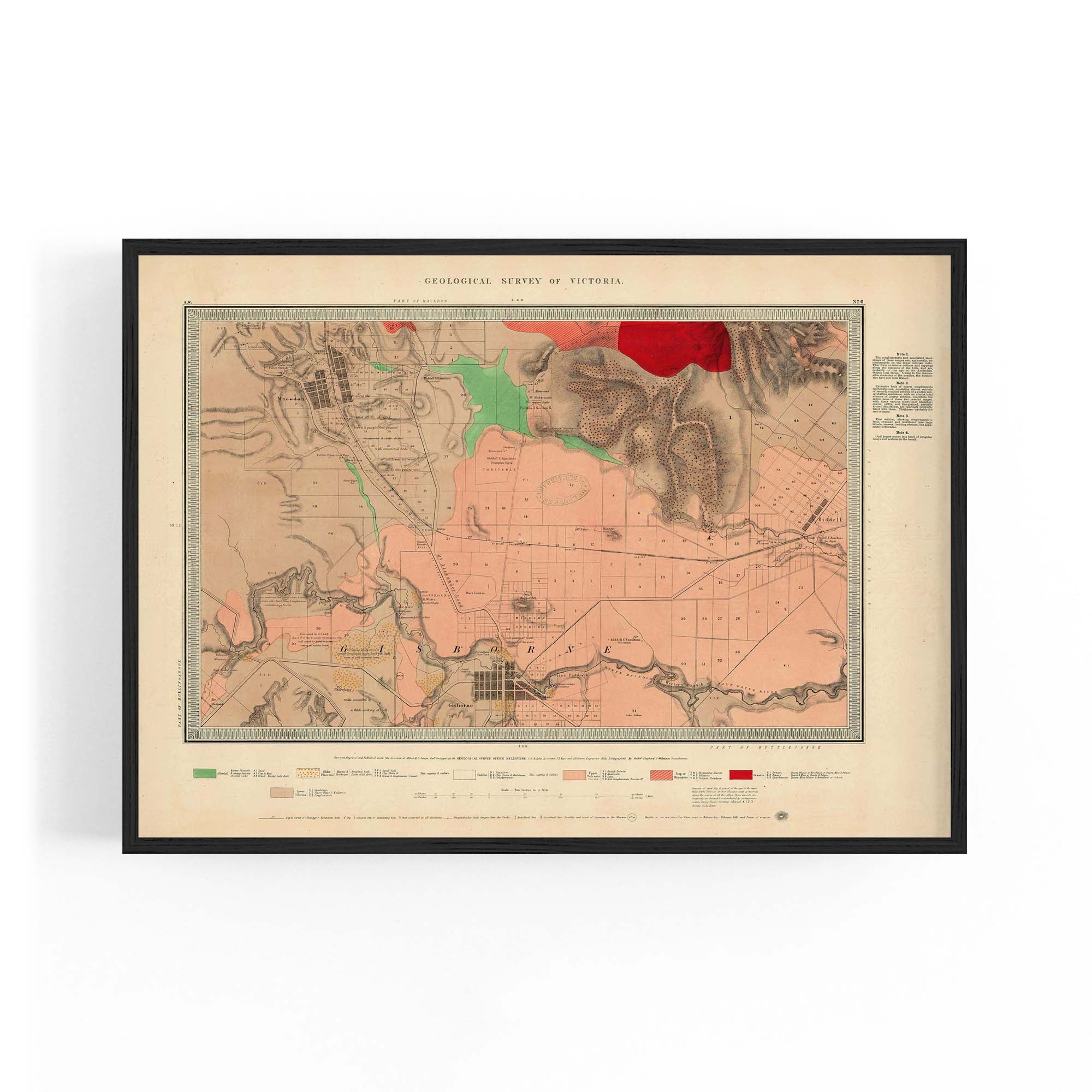 1860 Vintage Map of Gisborne, Victoria Australia – Vintage Maps