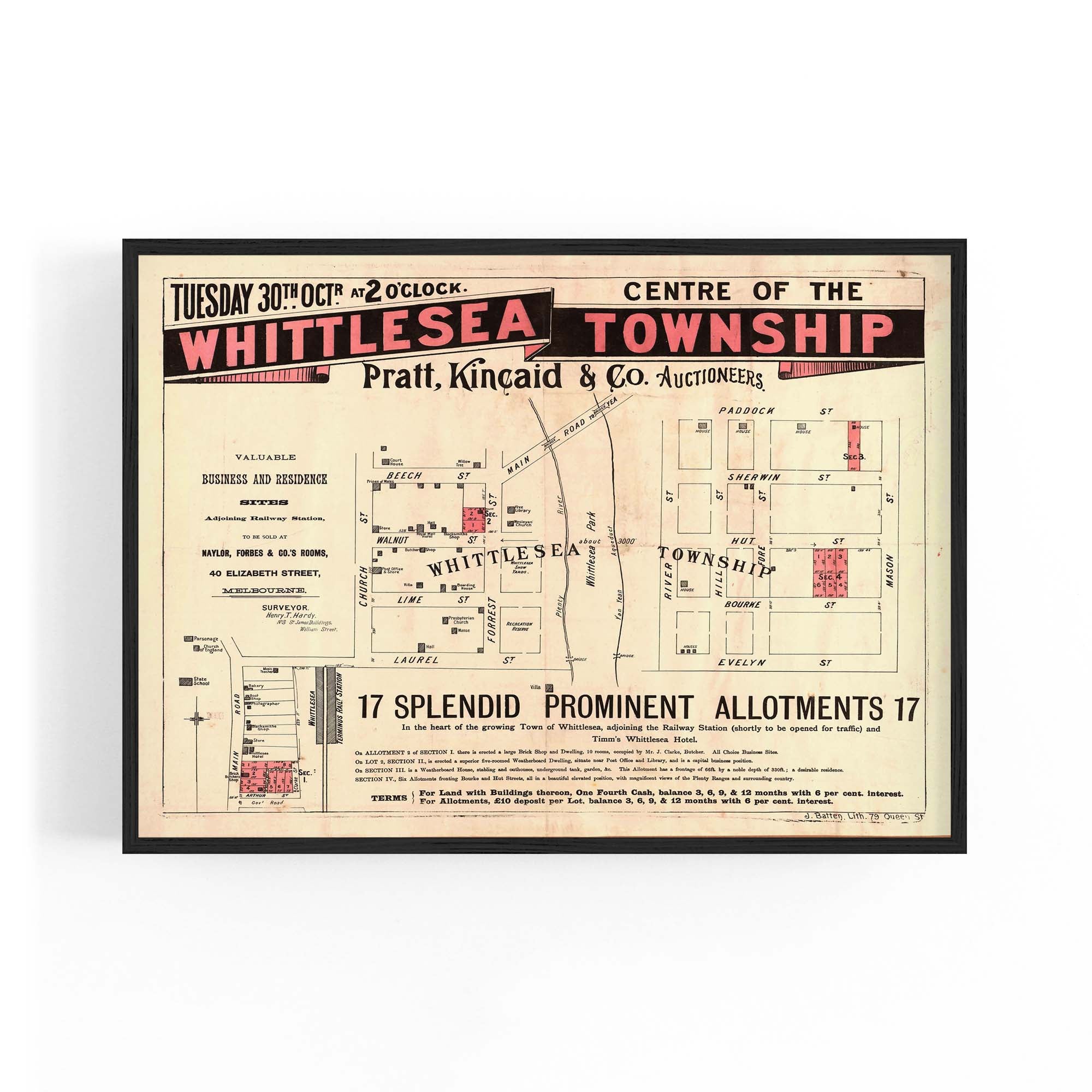 1888 Vintage Map Whittlesea, Victoria Australia – Vintage Maps