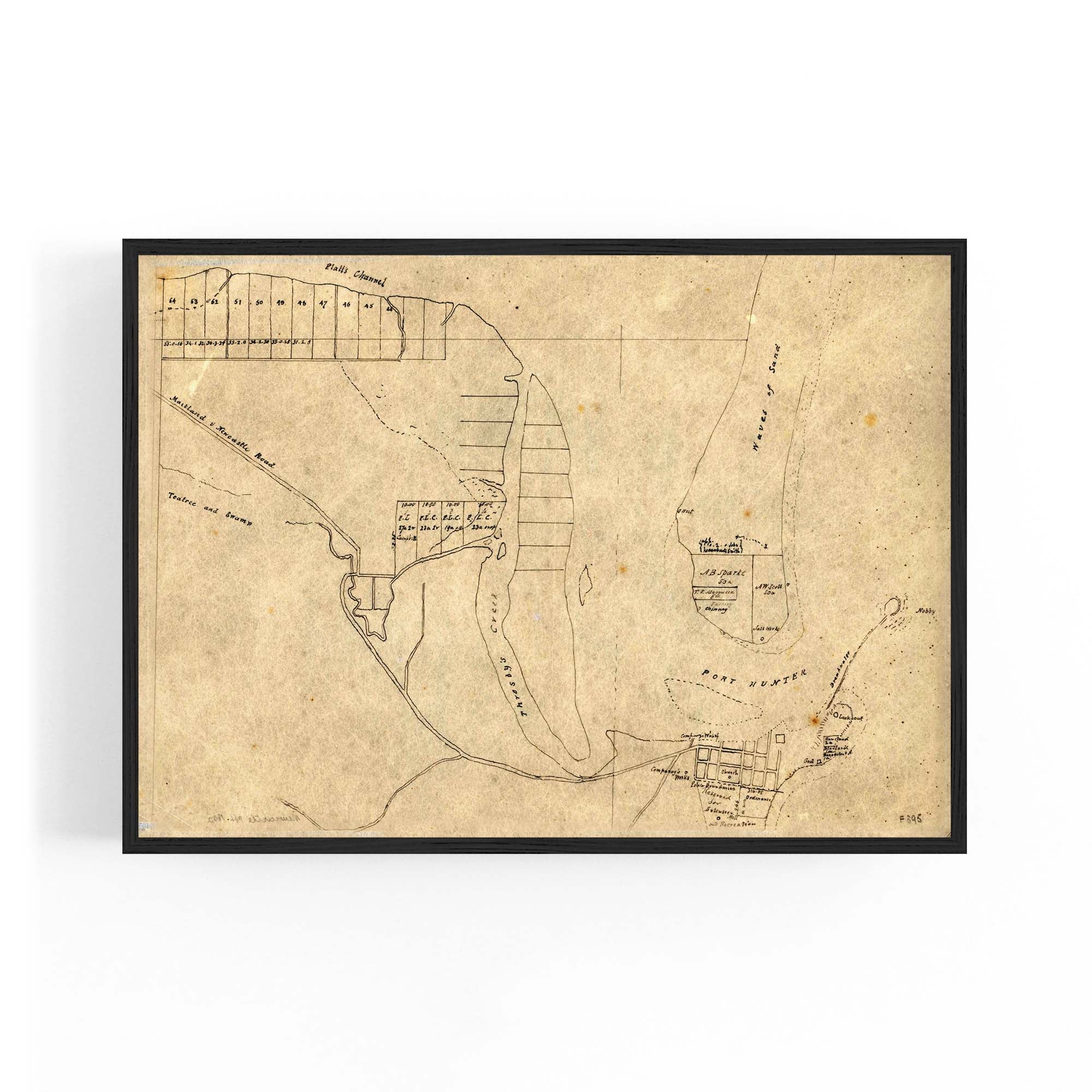 1840s Plan of Newcastle and Port Hunter, New South Wales – Vintage Maps