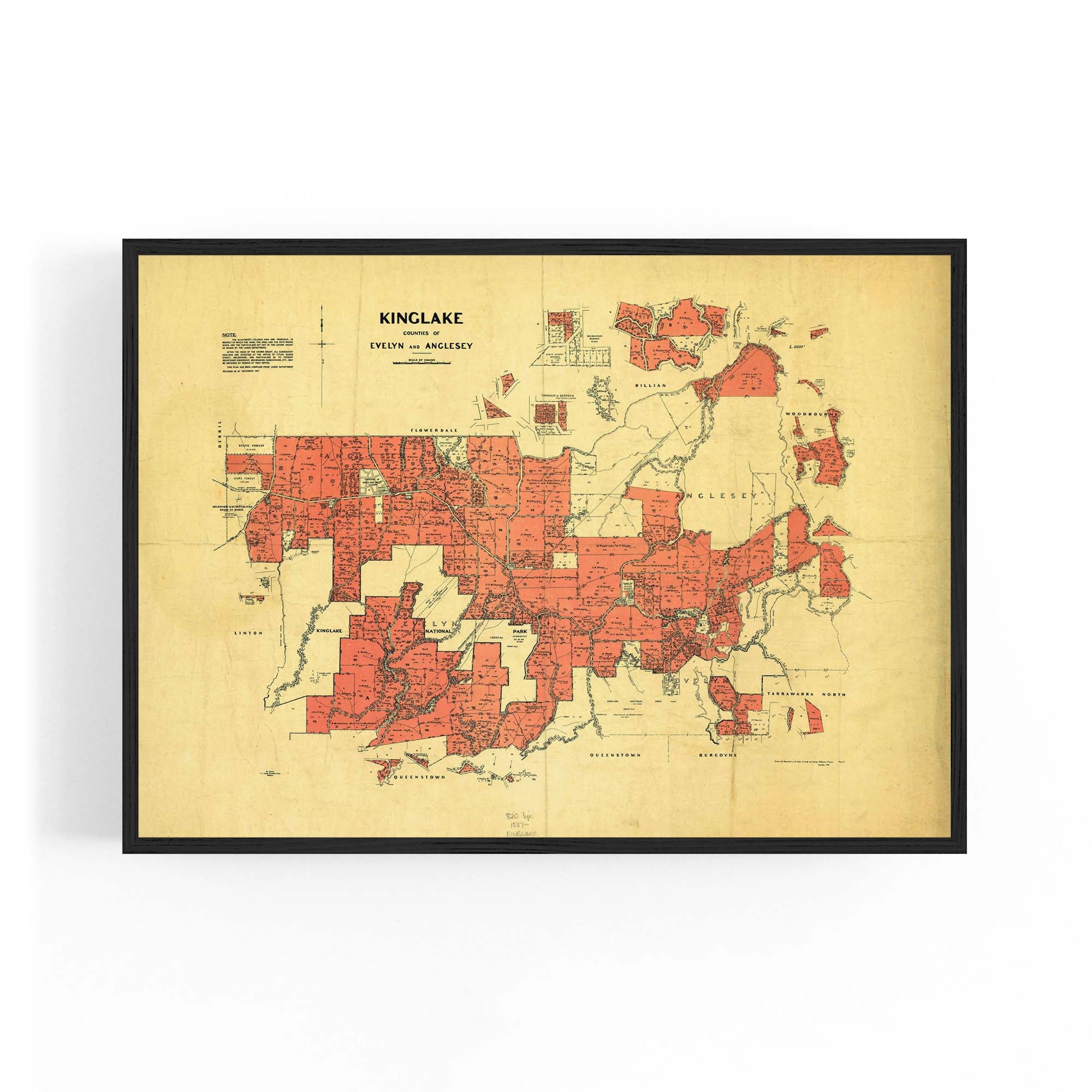 1945 Vintage Map of Kinglake, Victoria Australia – Vintage Maps