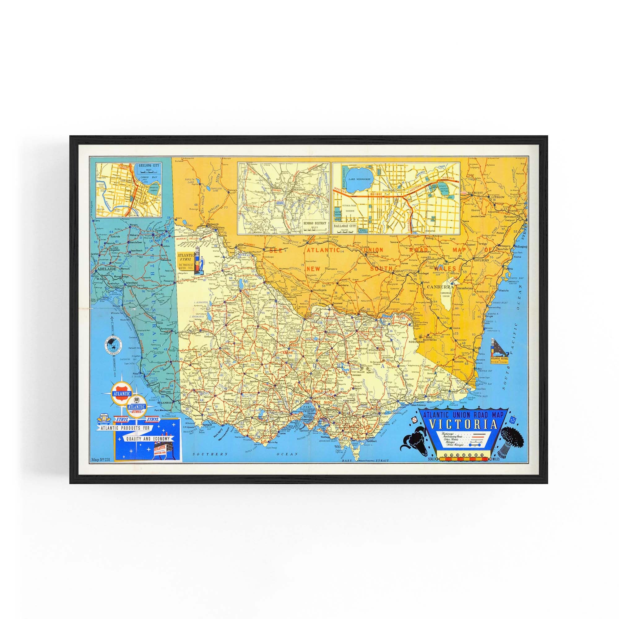 1937 Vintage Map of Victoria, Australia – Vintage Maps