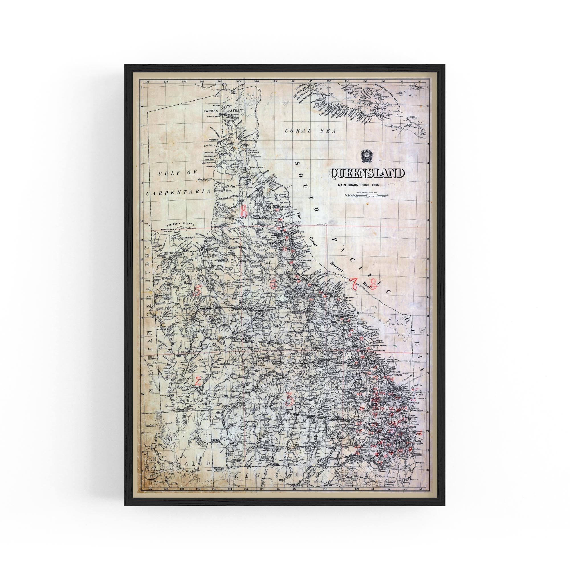 1921 State Map of Queensland – Vintage Maps