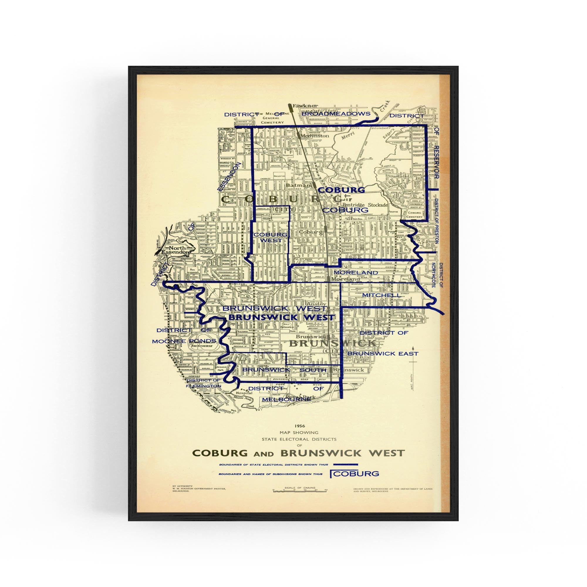 1956 Vintage Map of Coburg, Victoria Australia – Vintage Maps