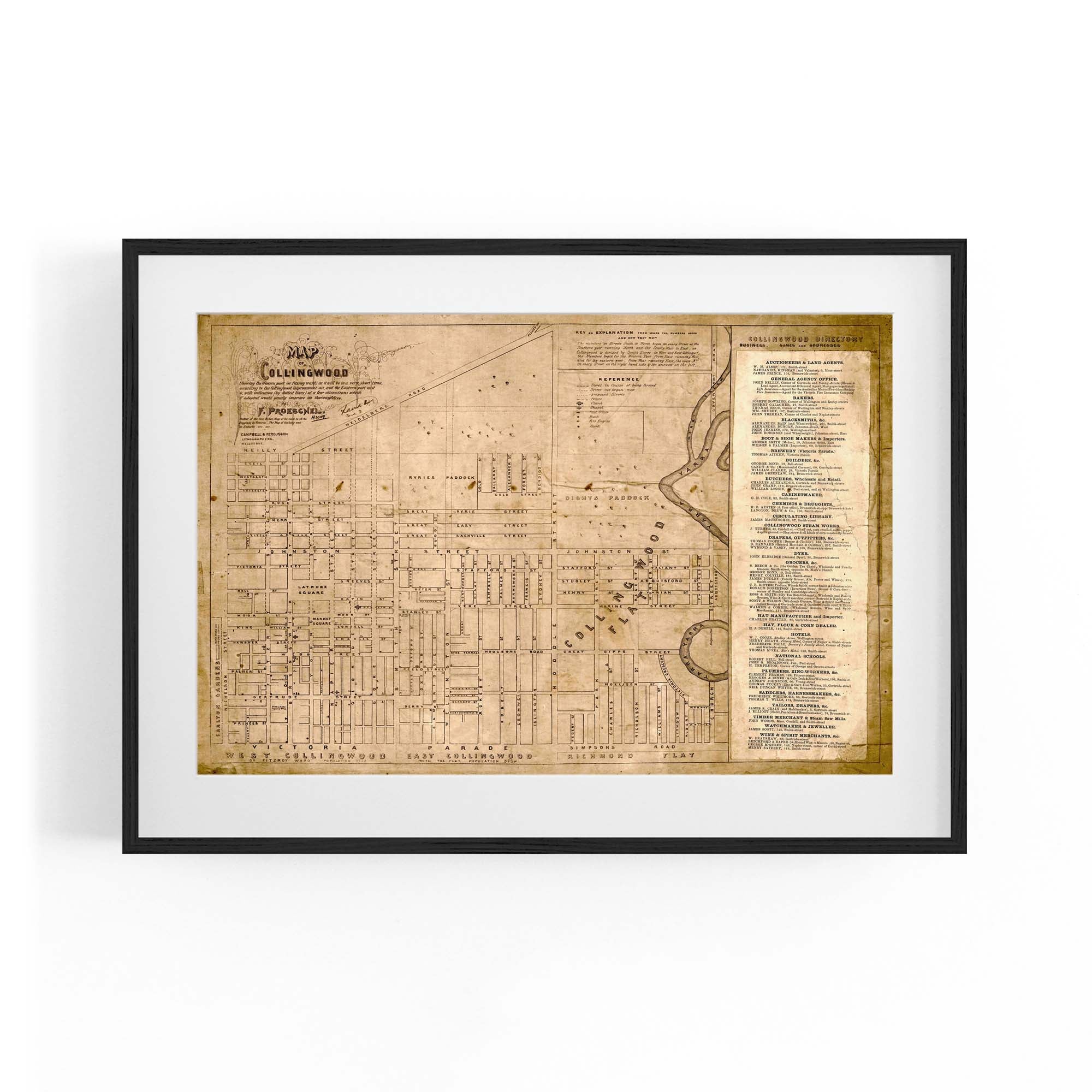 1885 Vintage Map of Collingwood, Victoria Australia – Vintage Maps