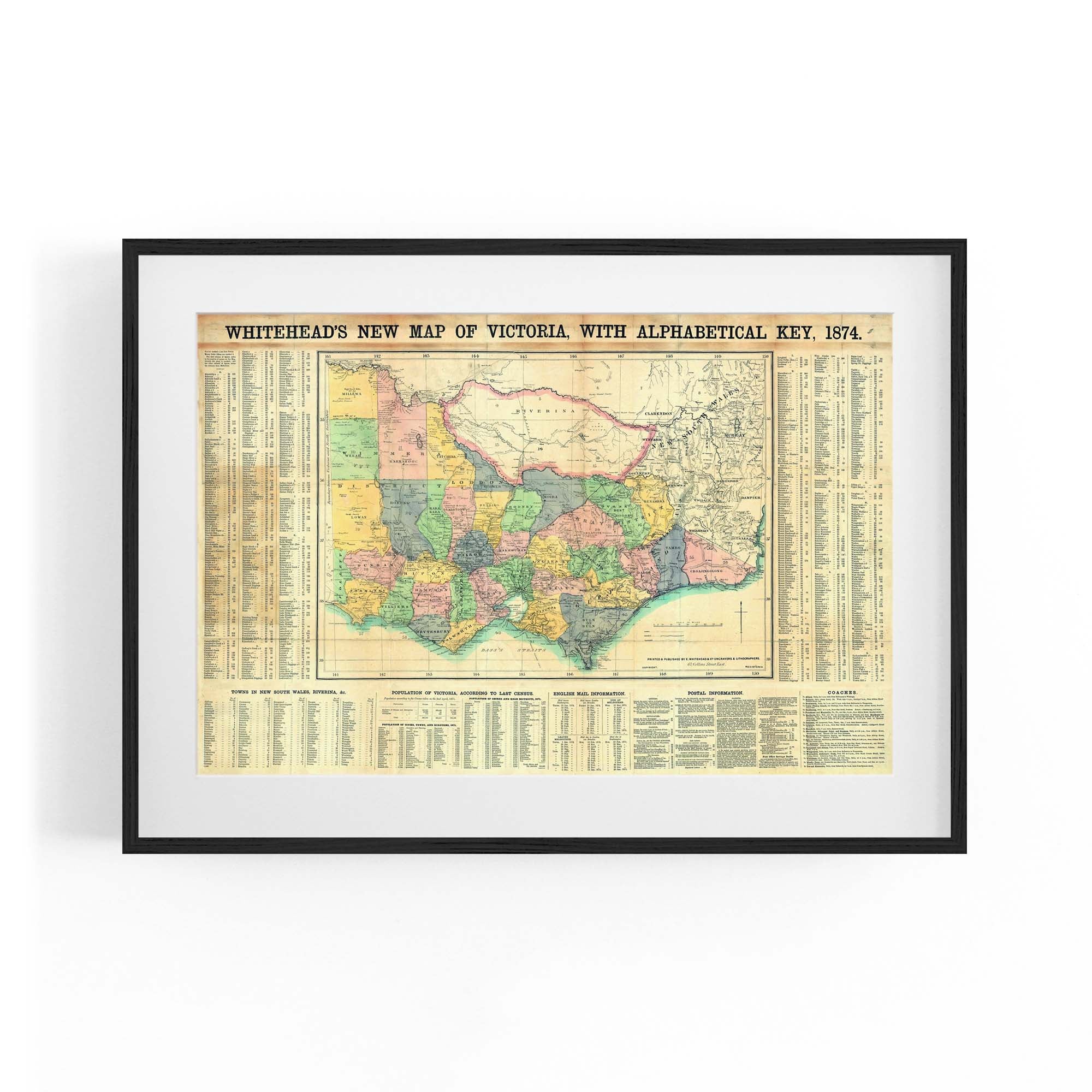 1874 Vintage Map of Victoria, Australia – Vintage Maps