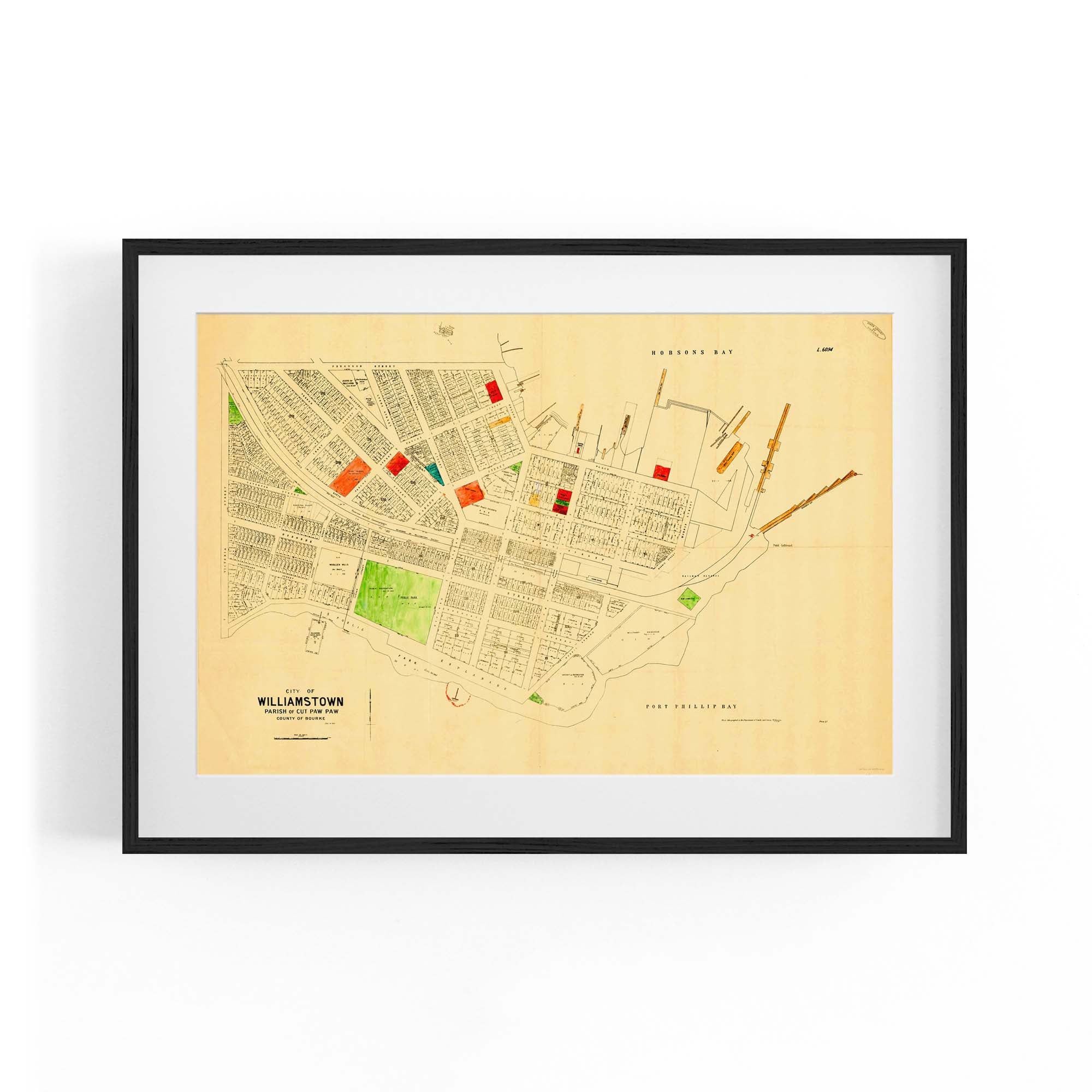 1930 Vintage Map of Williamstown, Victoria Australia – Vintage Maps