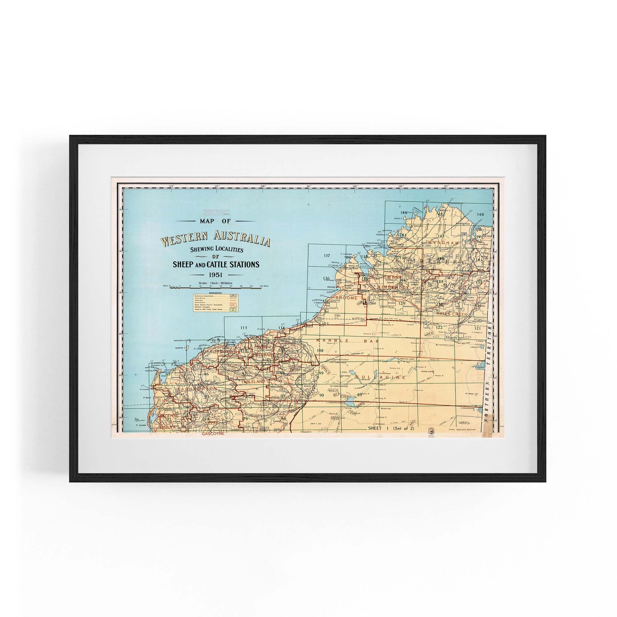 1951 Map of Northern Western Australia – Vintage Maps