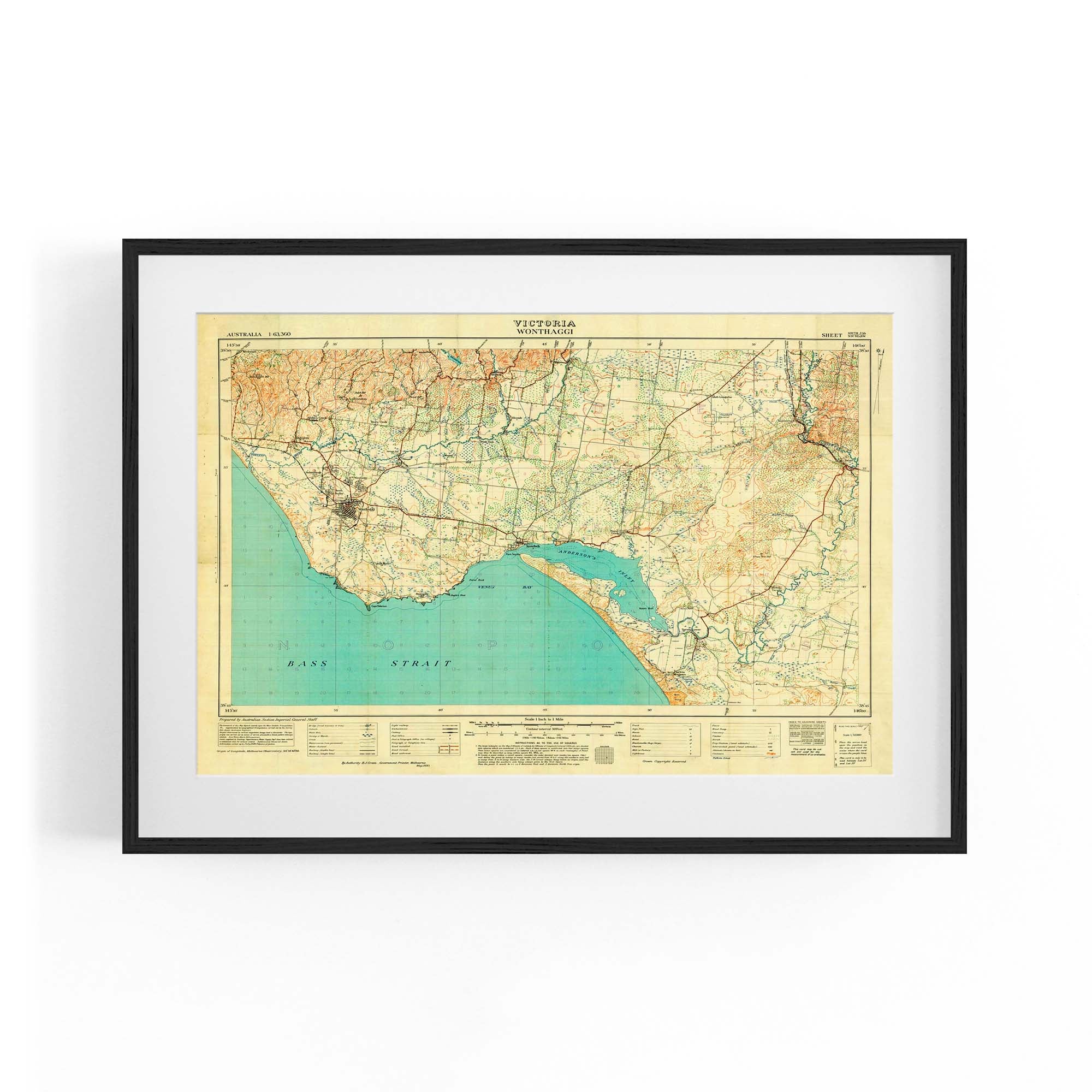 1930 Vintage Map of Wonthaggi, Victoria Australia – Vintage Maps