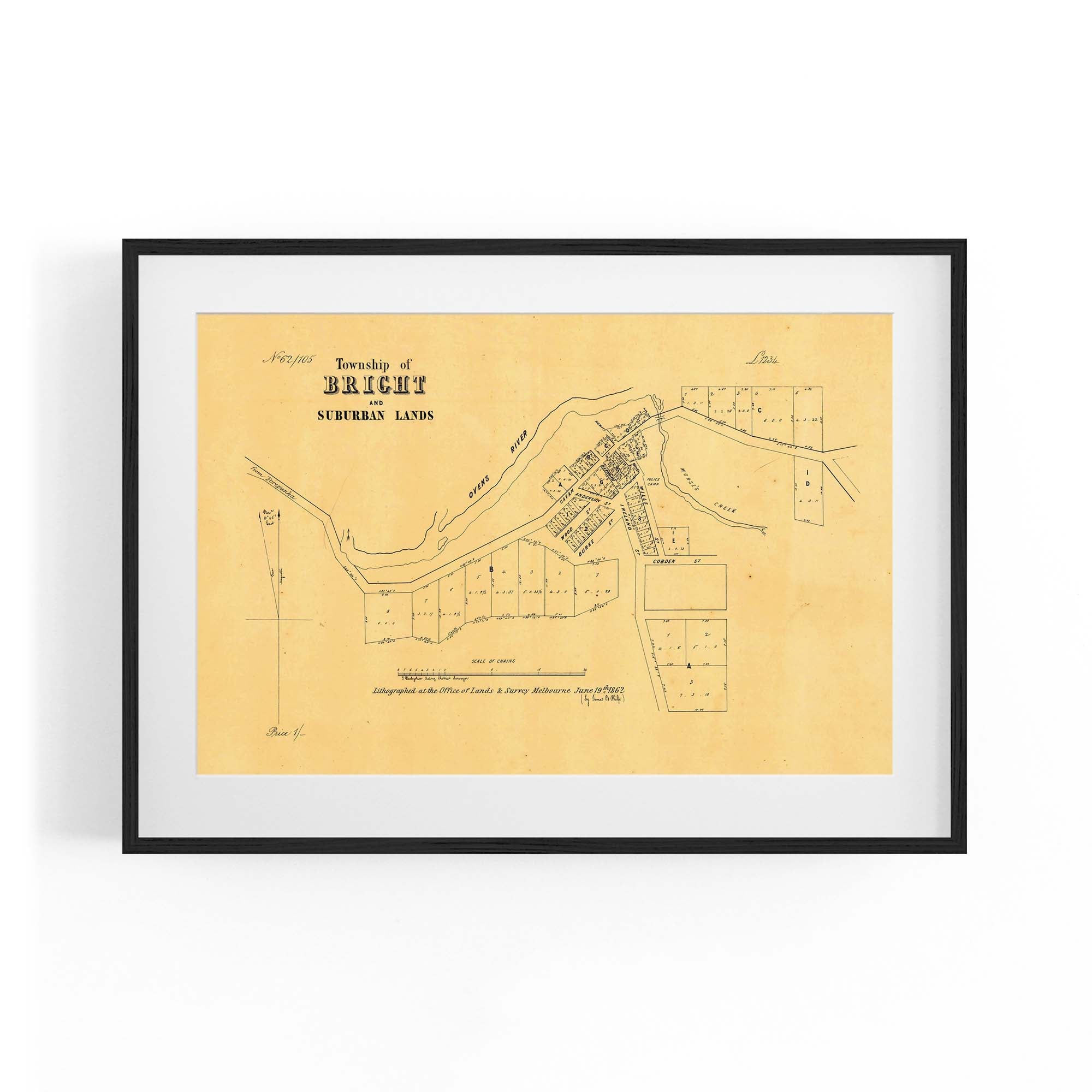 1862 Vintage Map of Bright, Victoria – Vintage Maps