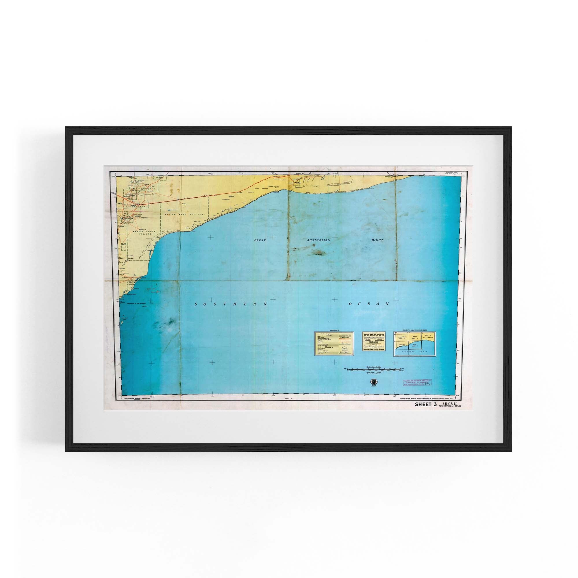 1955 Map of Western Great Australia Bight, Western Australia – Vintage Maps