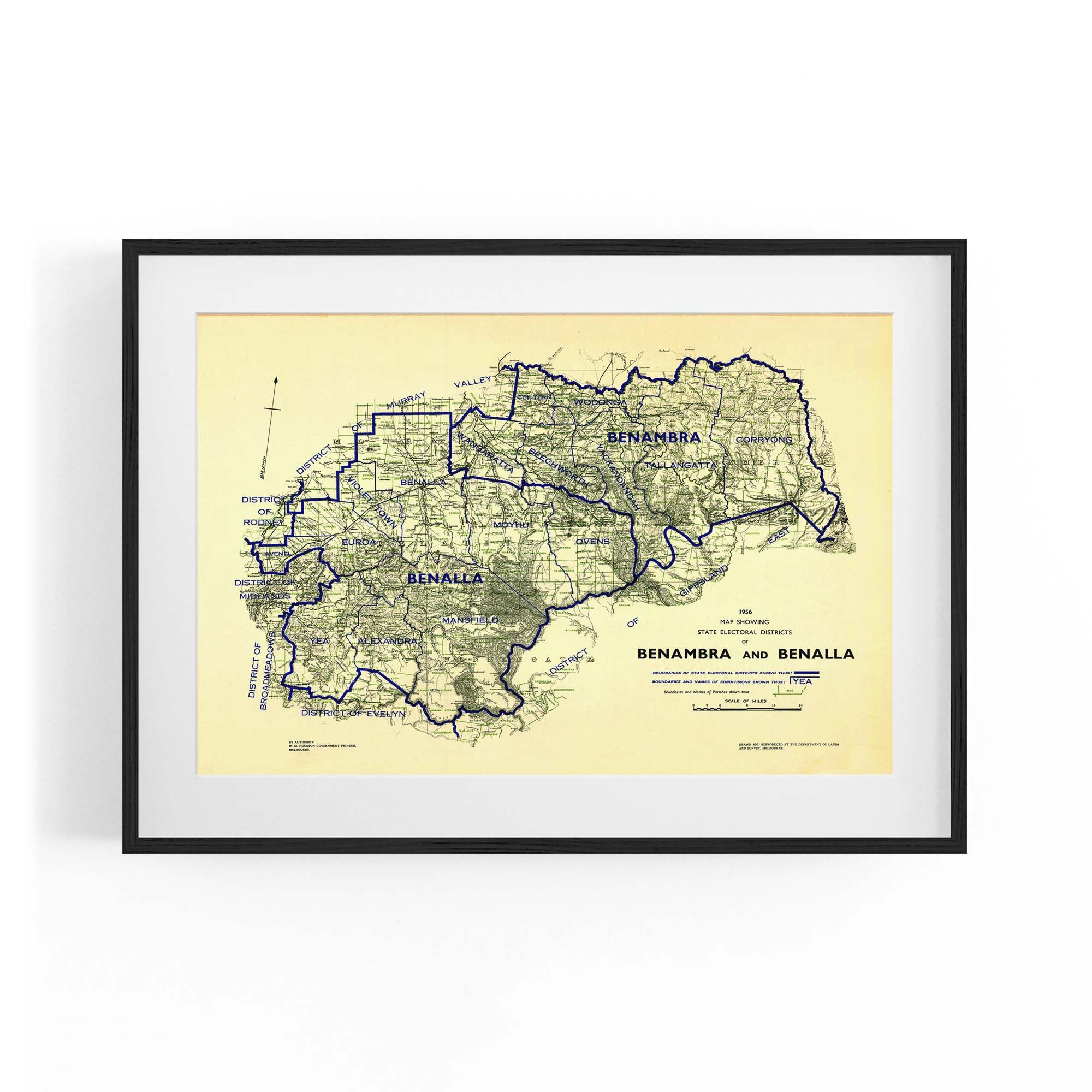 1956 Vintage Map of Benambra and Benalla, Victoria Australia – Vintage Maps