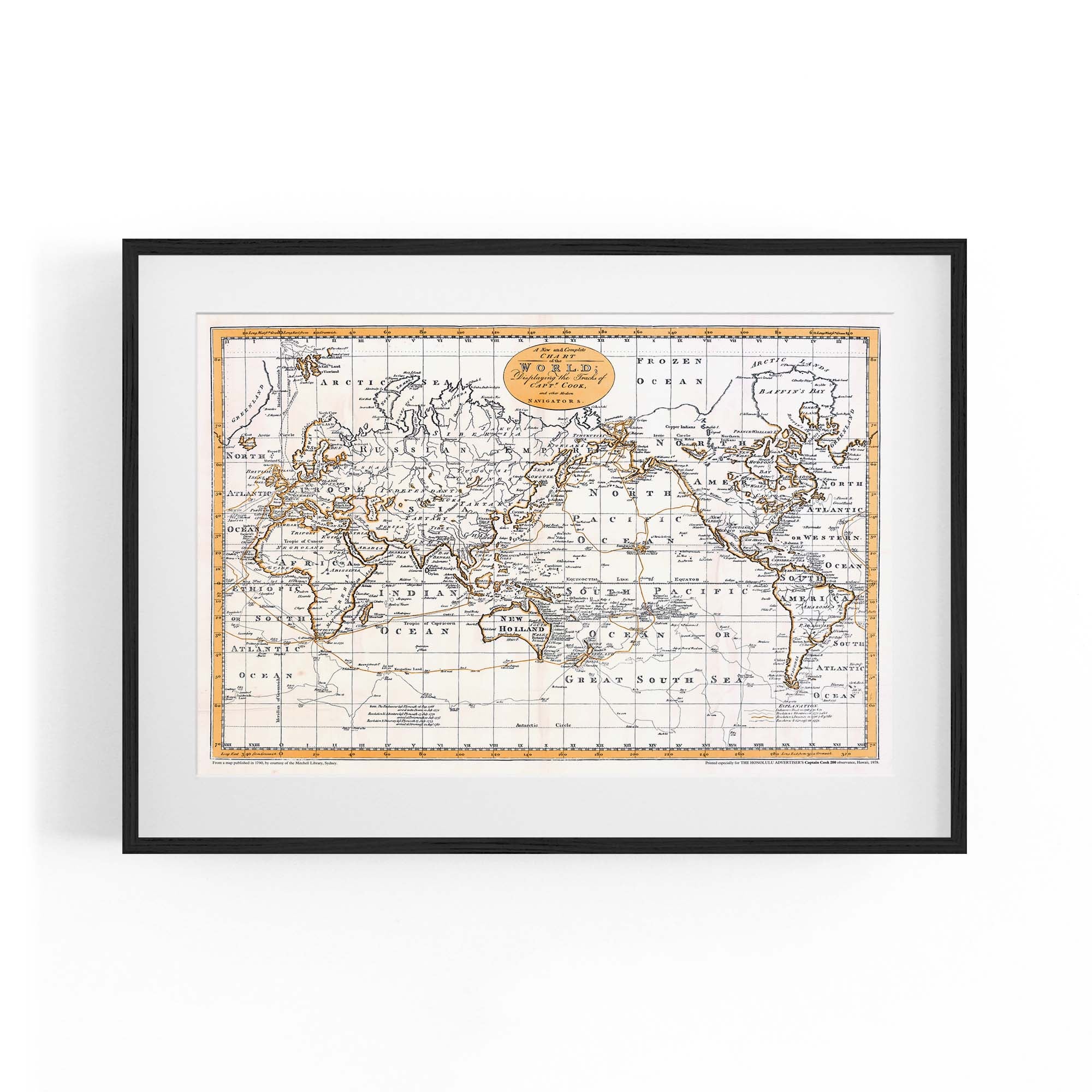 1778 Vintage Chart Map of the World – Vintage Maps