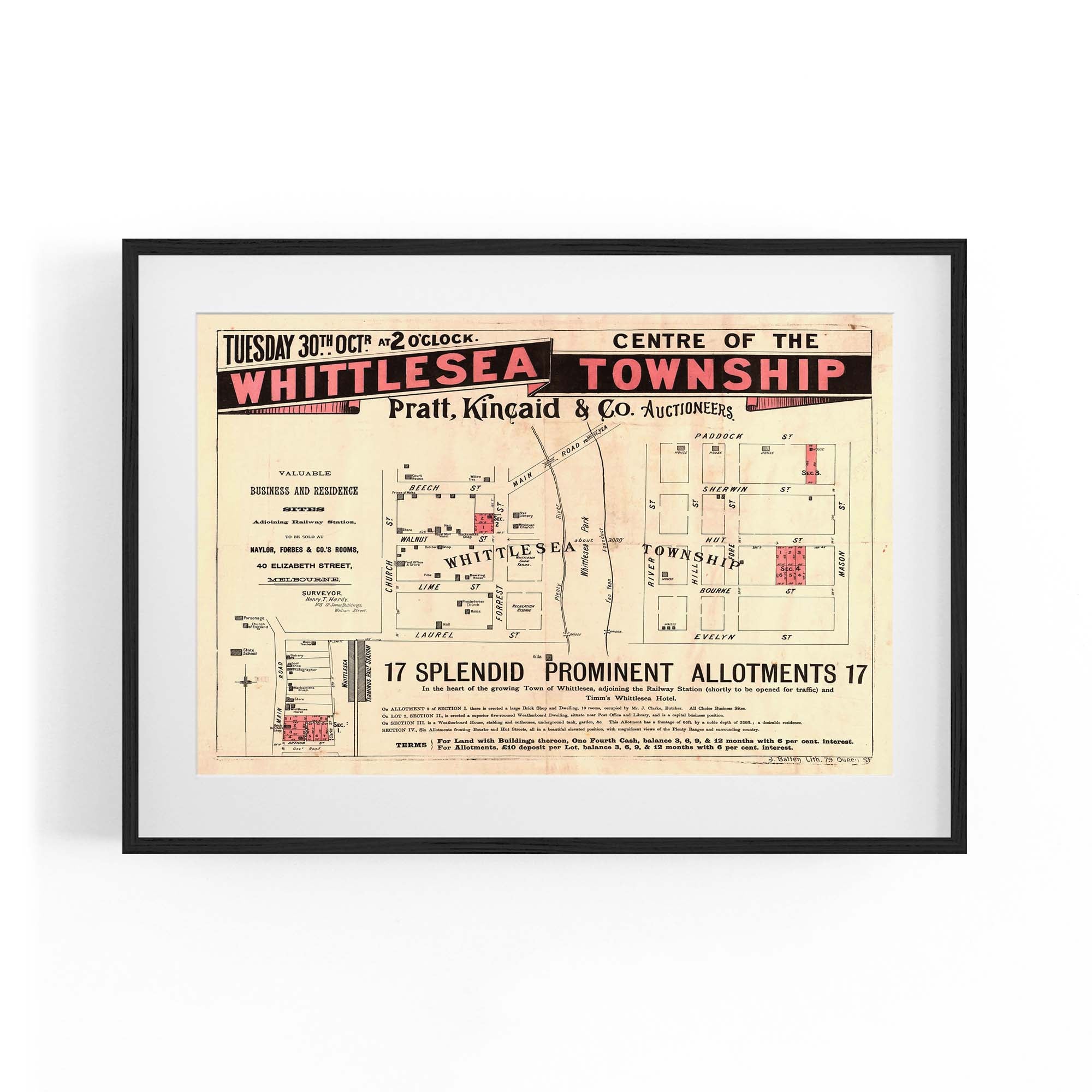 1888 Vintage Map Whittlesea, Victoria Australia – Vintage Maps