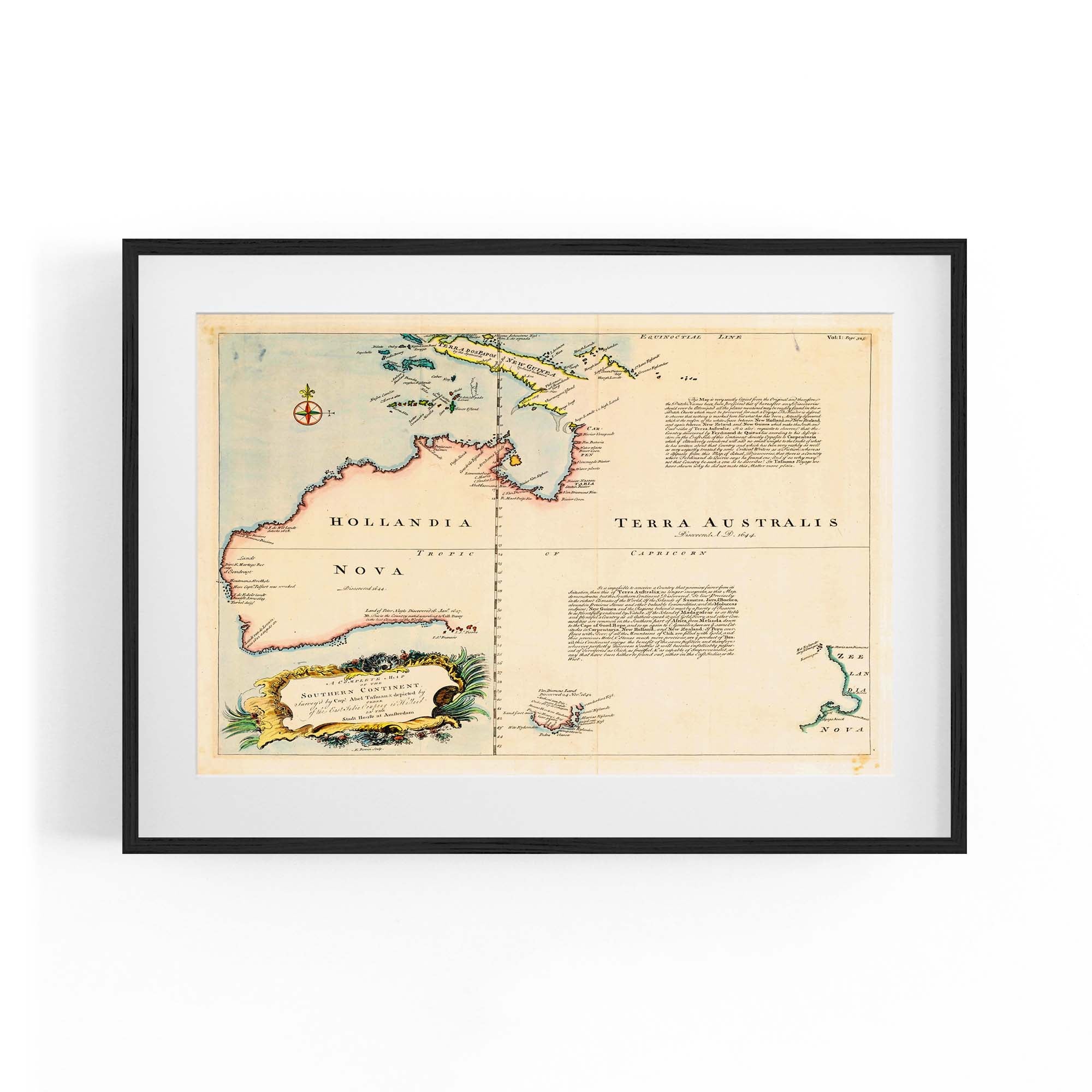 1767 Vintage Map of the Southern Continent (Australia) – Vintage Maps