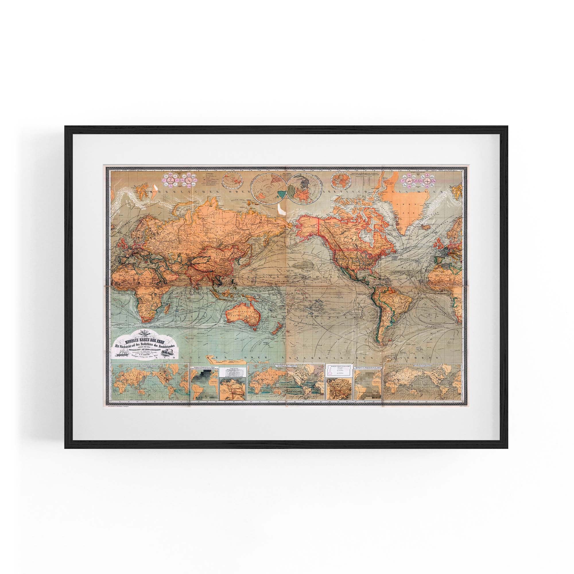 1870 Vintage Map of The World – Vintage Maps