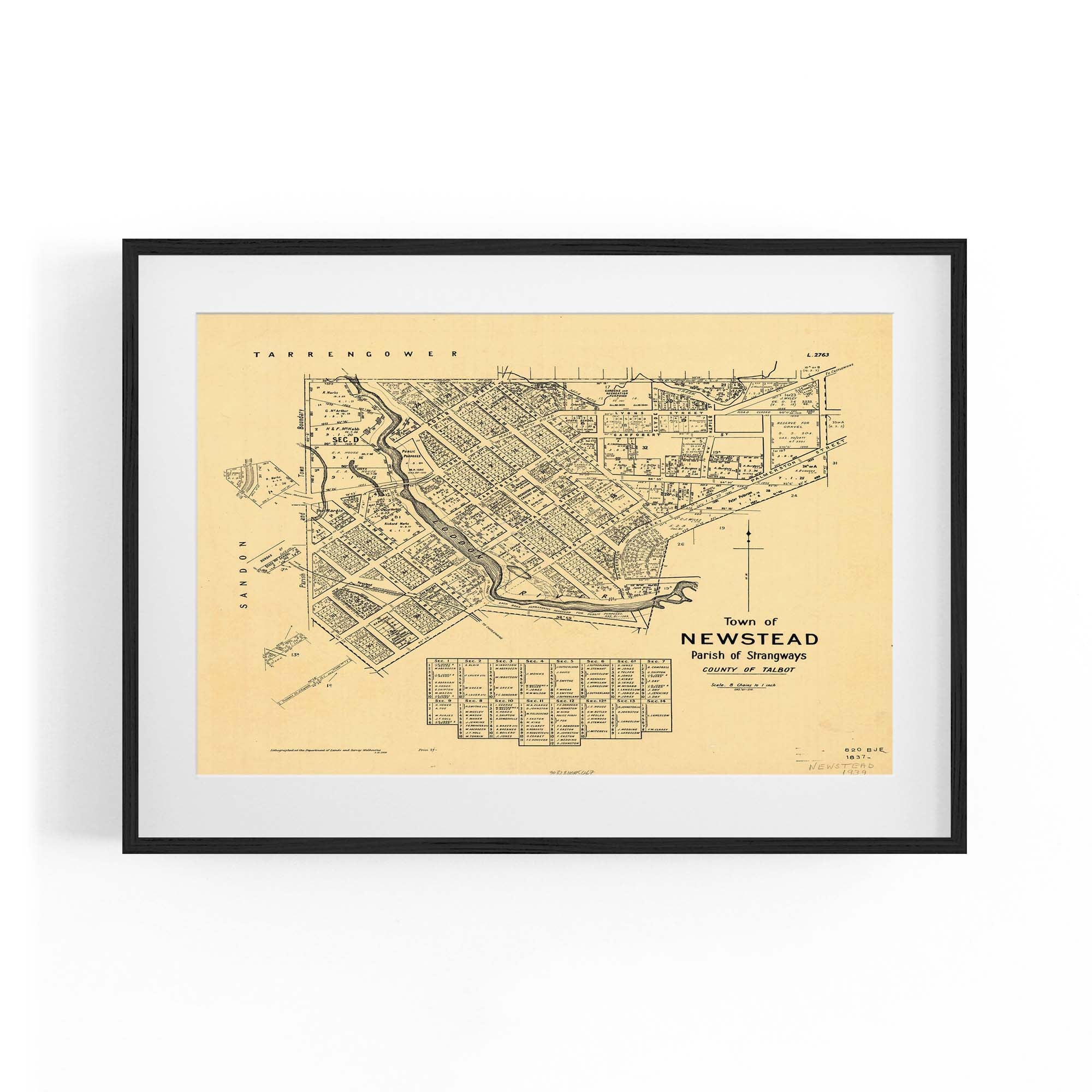 1939 Vintage Map of Newstead, Victoria Australia – Vintage Maps
