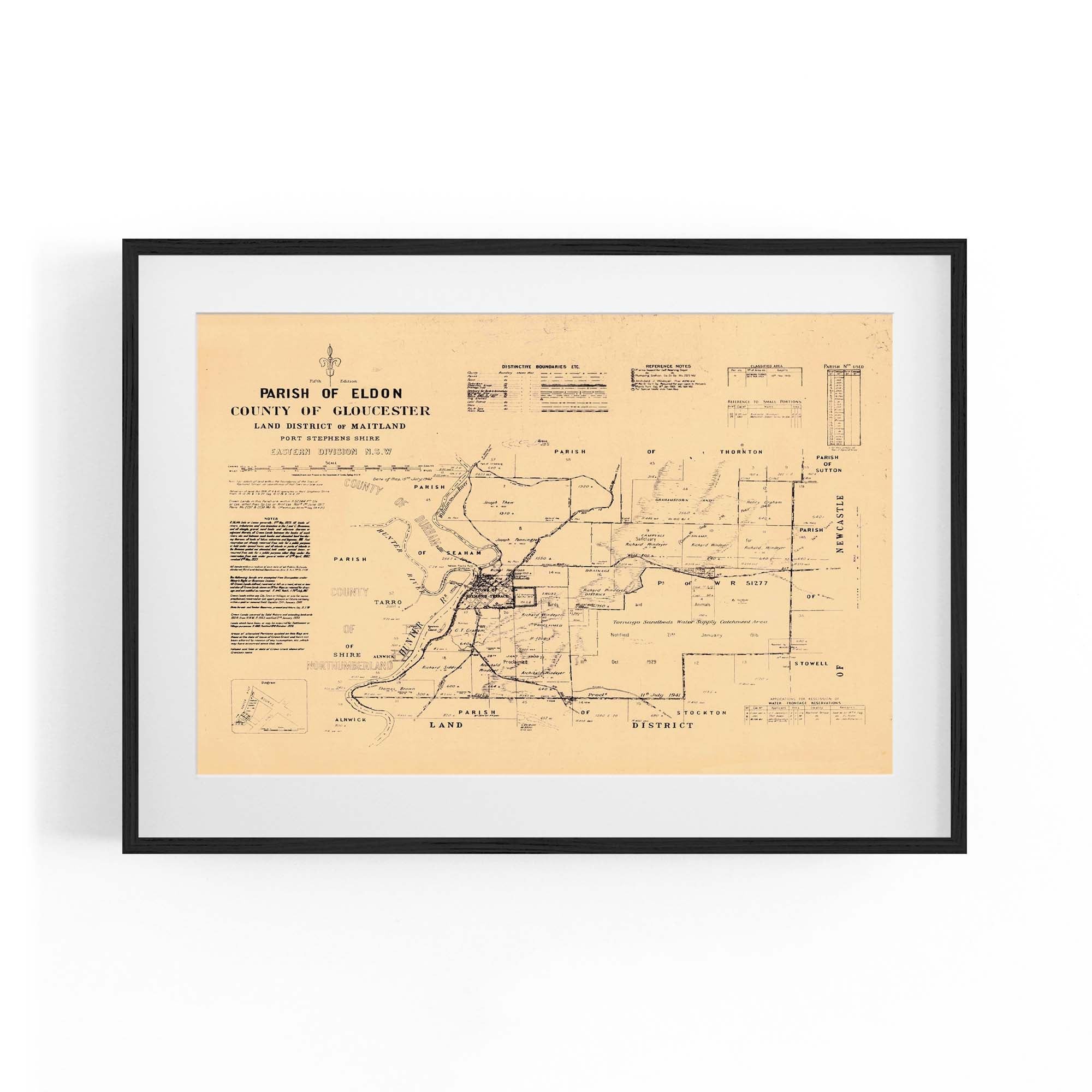 1942 Map of Raymond Terrace, New South Wales – Vintage Maps