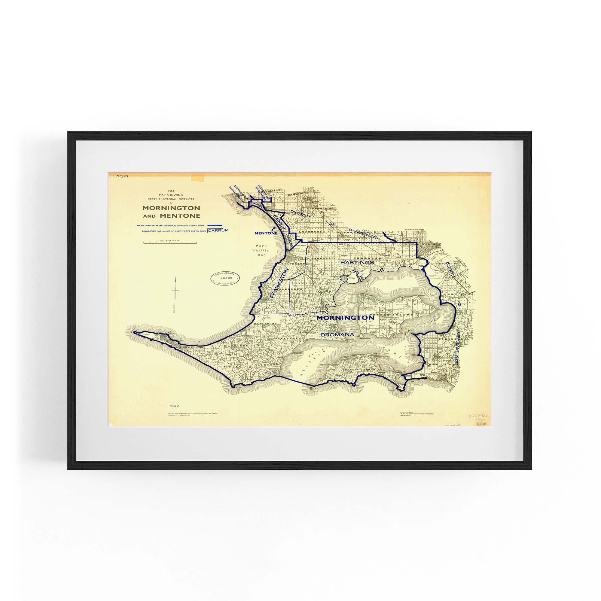 1956 Map of the Mornington Peninsula & Surrounds – Vintage Maps