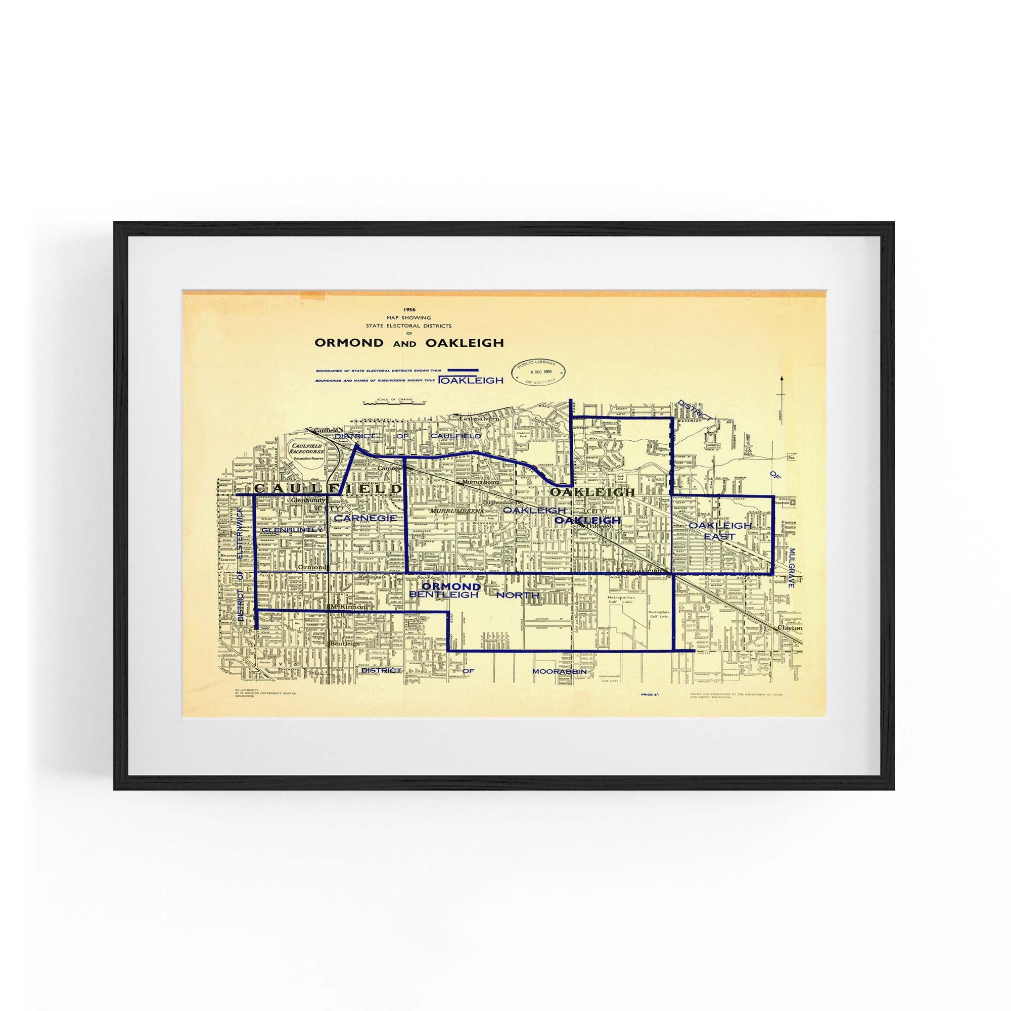 1956 Vintage Map of Oakleigh, Victoria Australia – Vintage Maps