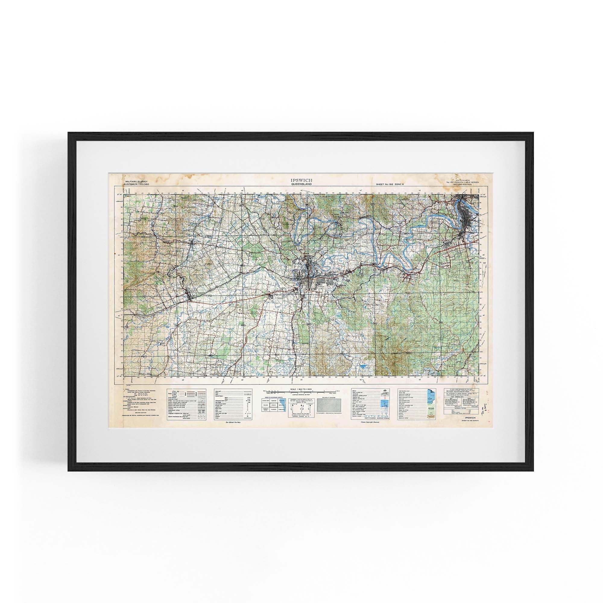 1951 Topographic Map of Ipswich, Queensland – Vintage Maps