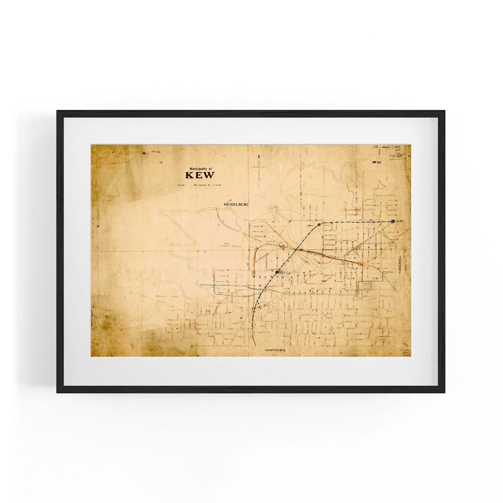 1926 Vintage Map of Kew, Victoria Australia – Vintage Maps