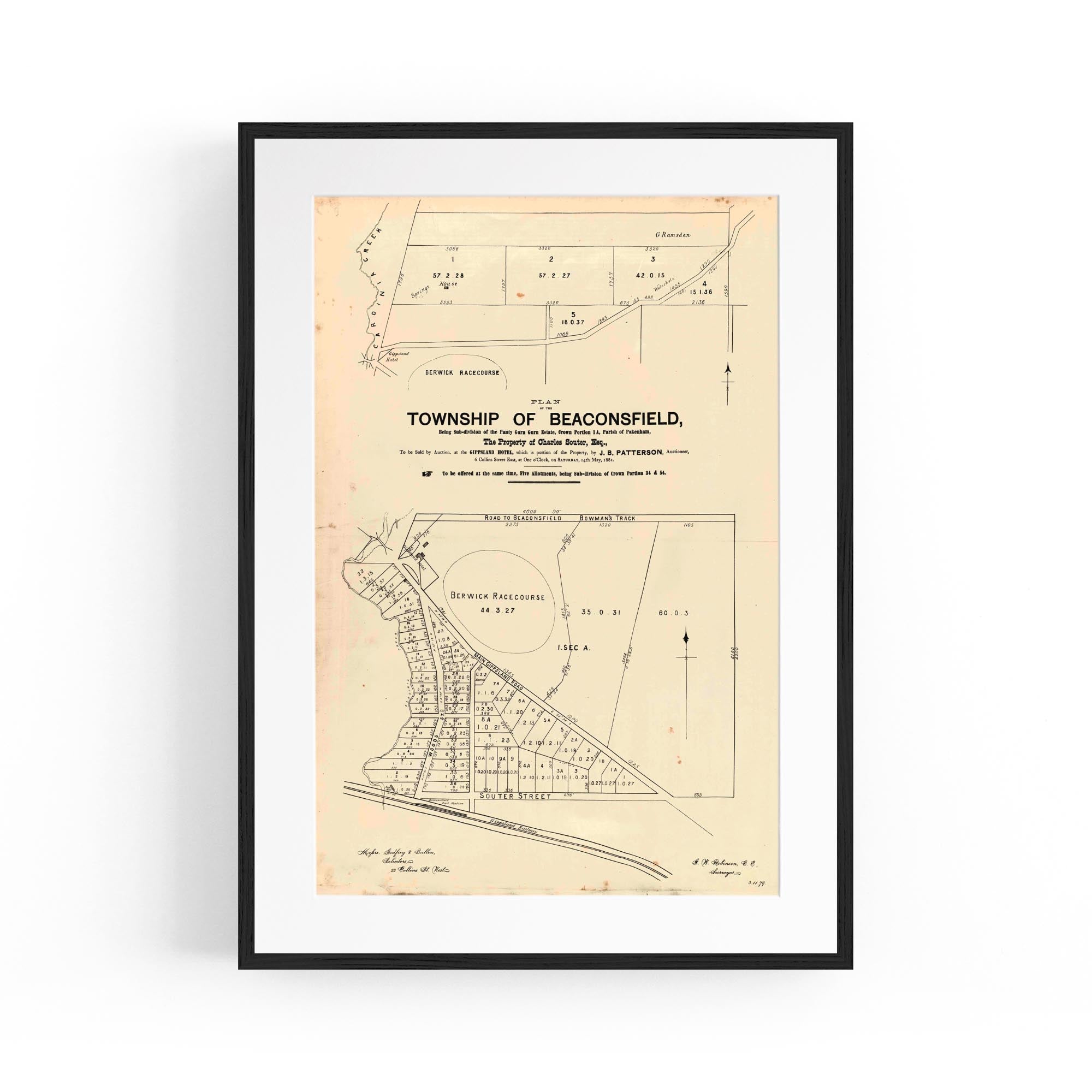 1881 Vintage Map of Beaconsfield, Victoria Australia – Vintage Maps