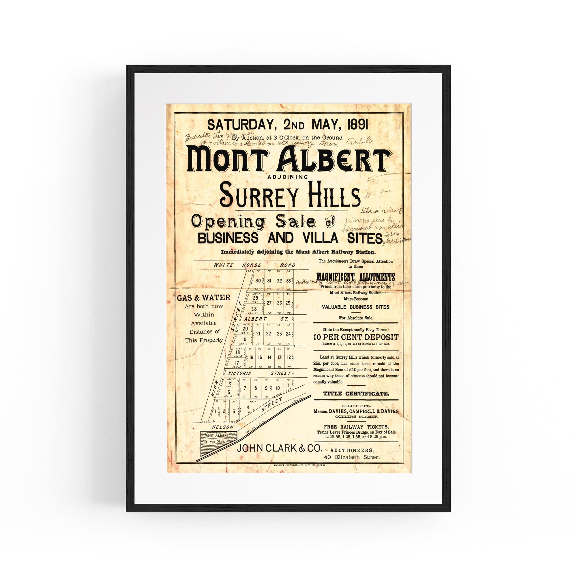 1891 Vintage Map of Mont Albert, Victoria Australia – Vintage Maps
