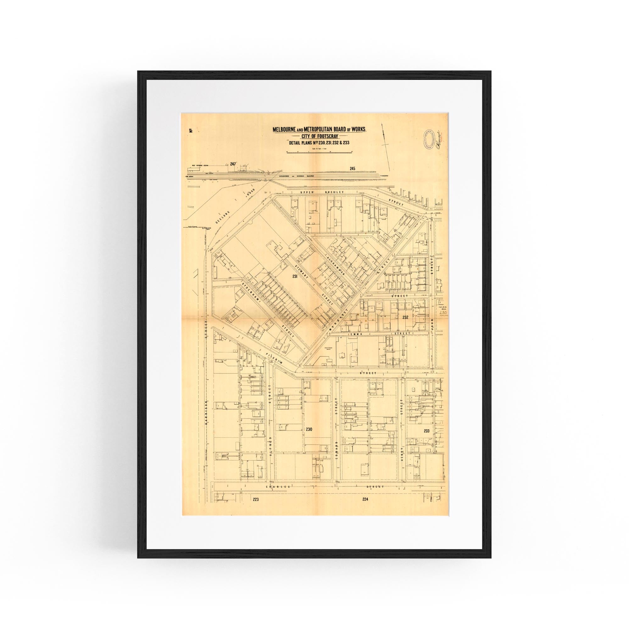 1895 Vintage Map of Footscray, Victoria Australia – Vintage Maps
