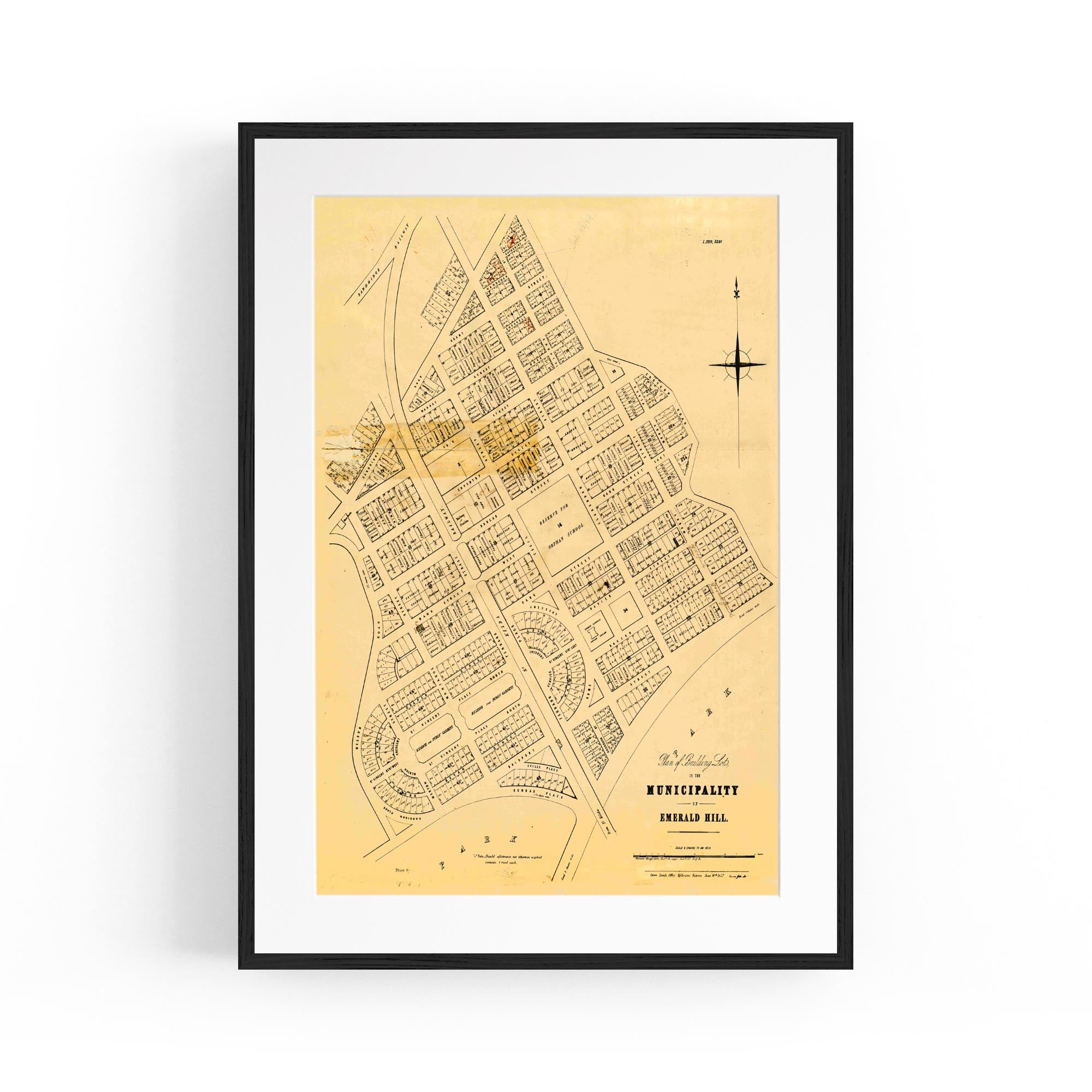 1857 Vintage Map of South Melbourne, Victoria Australia – Vintage Maps