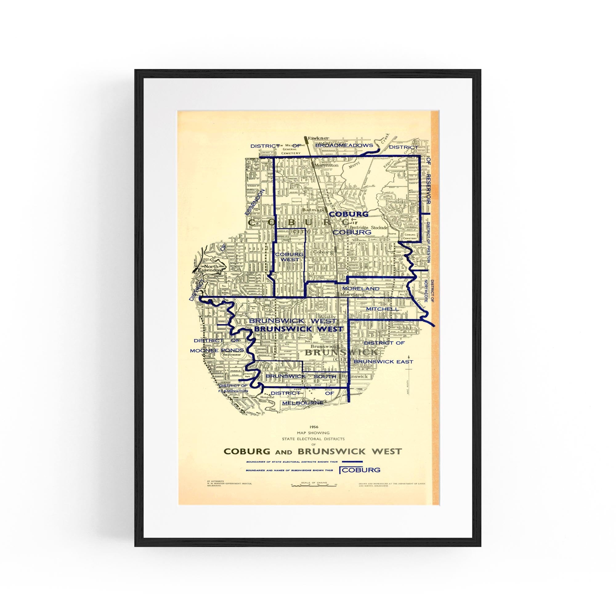 1956 Vintage Map of Coburg, Victoria Australia – Vintage Maps