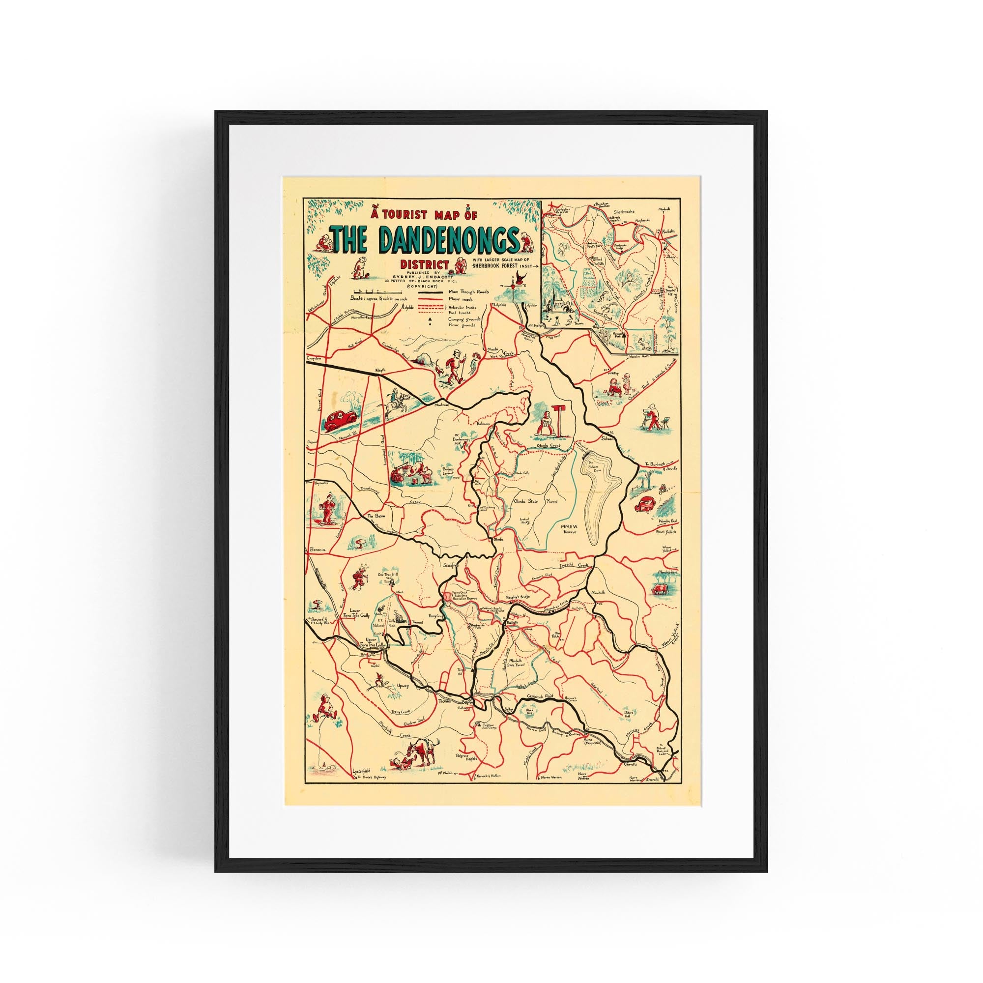 1930's Vintage Map of Ferntree Gully, Victoria Australia – Vintage Maps