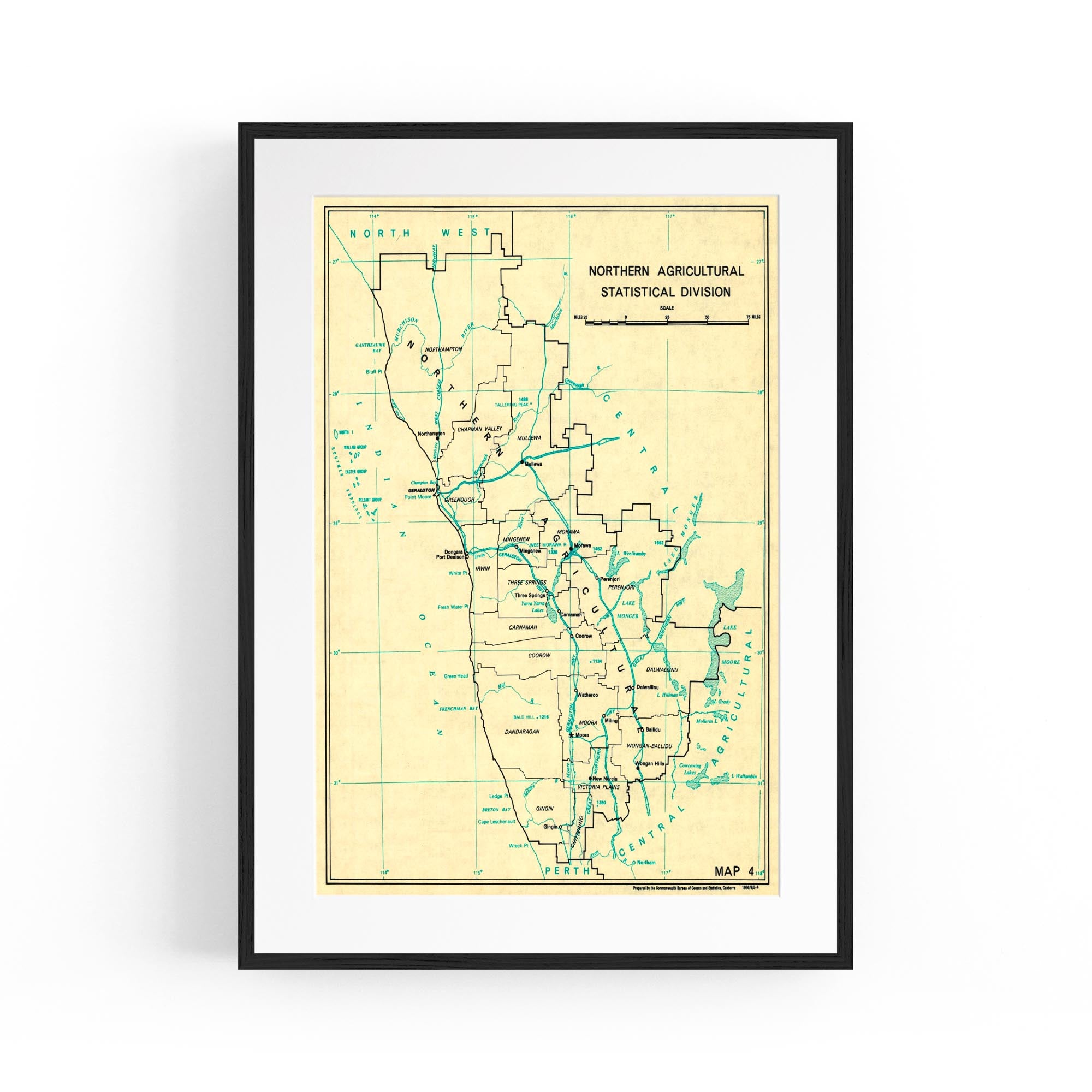 1966 Map of Geraldton & Surrounds, Western Australia – Vintage Maps
