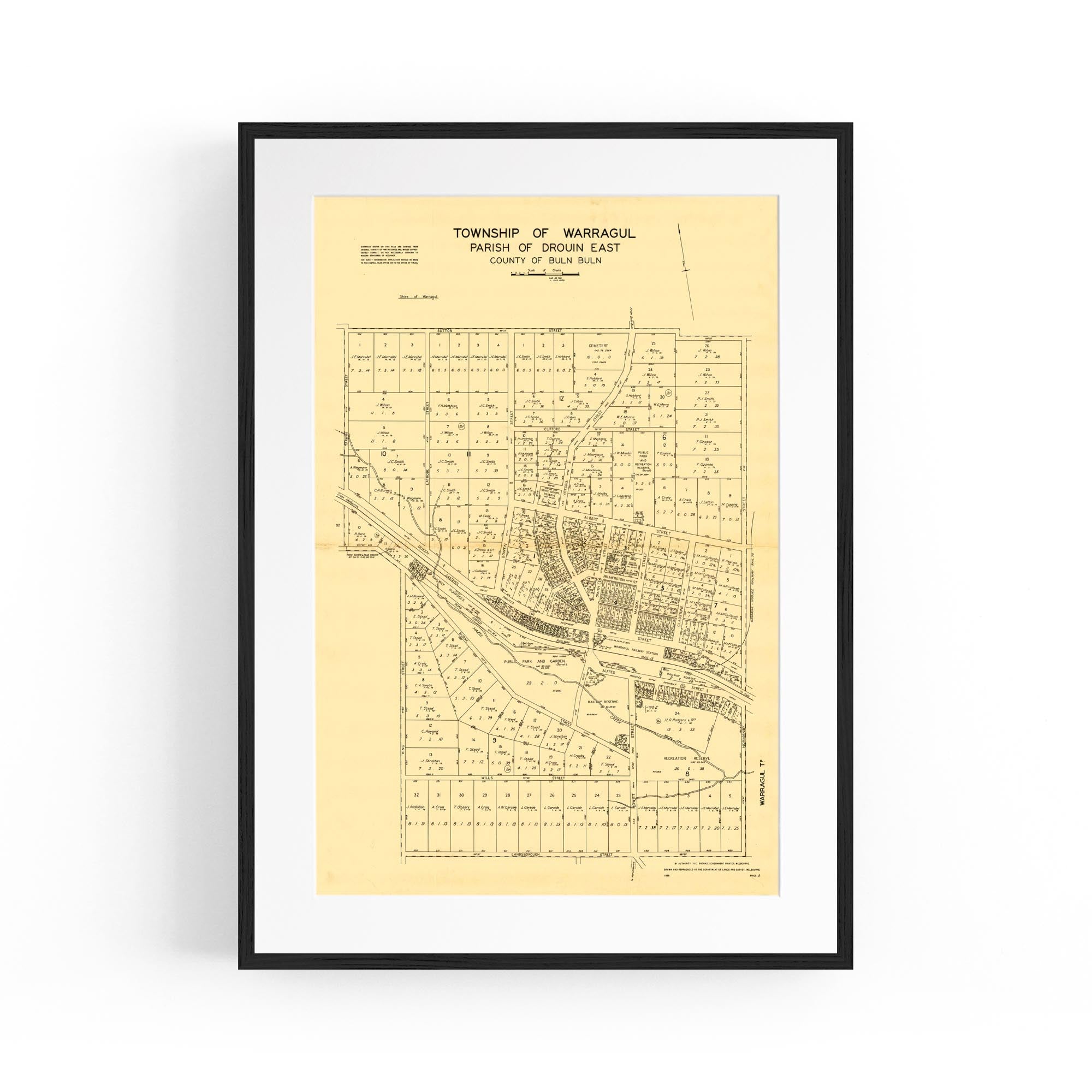 1959 Vintage Map of Warragul, Victoria Australia – Vintage Maps