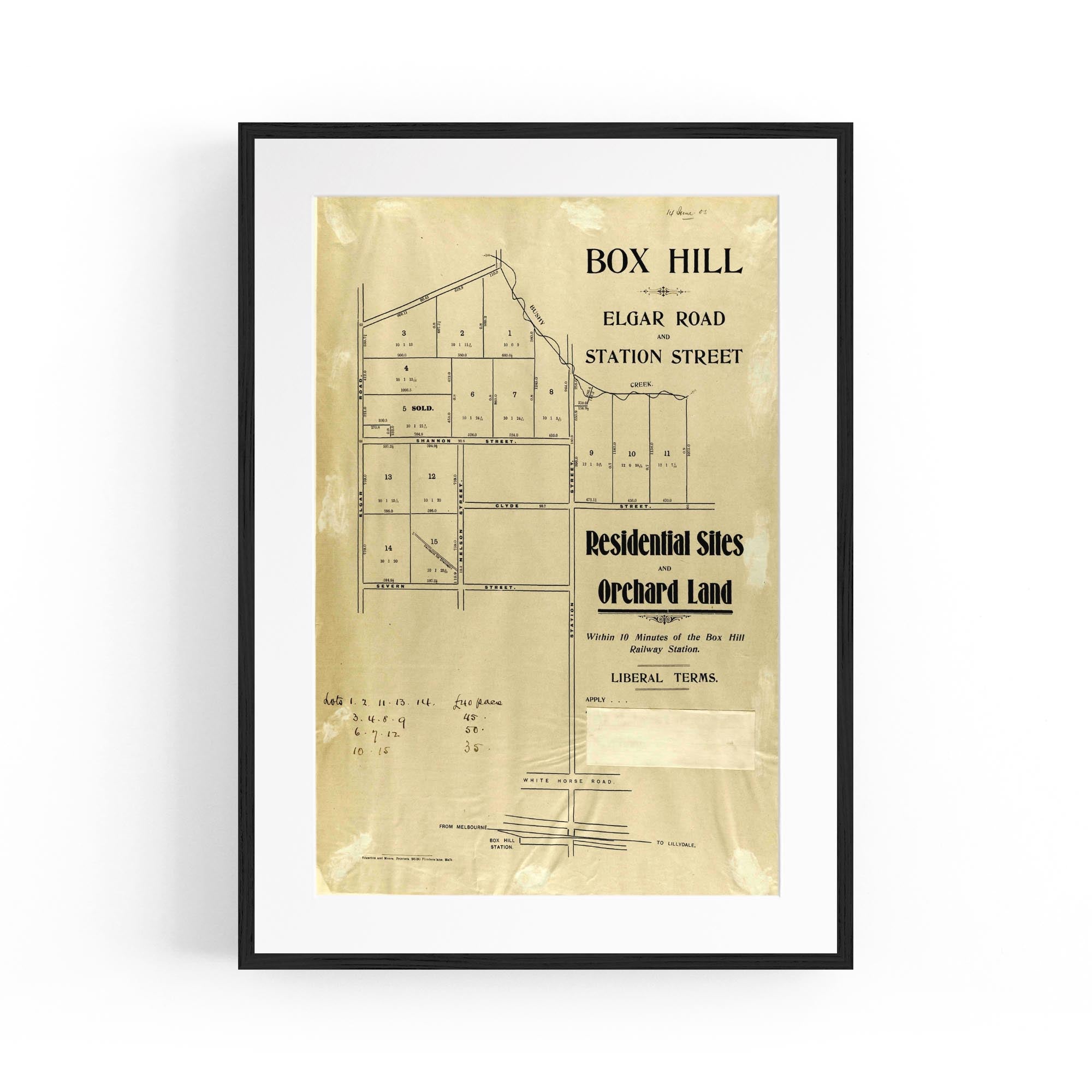 1890's Vintage Map of Box Hill, Victoria Australia – Vintage Maps