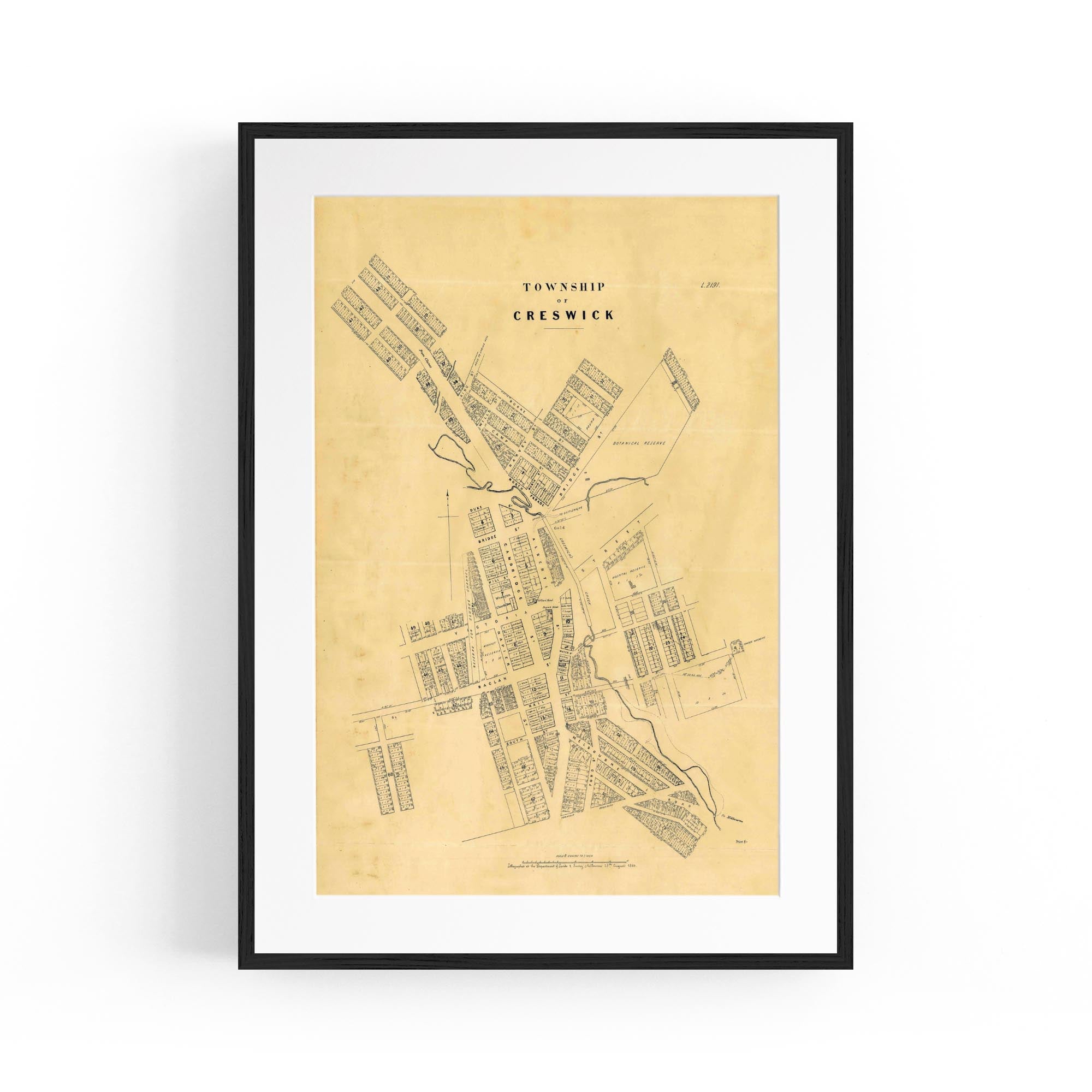 1864 Vintage Map of Creswick, Victoria Australia – Vintage Maps