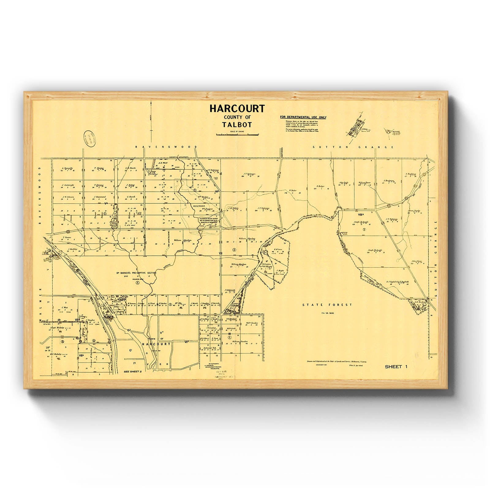 Harcourt, Victoria Australia Vintage Map #8a (1951) – Vintage Maps