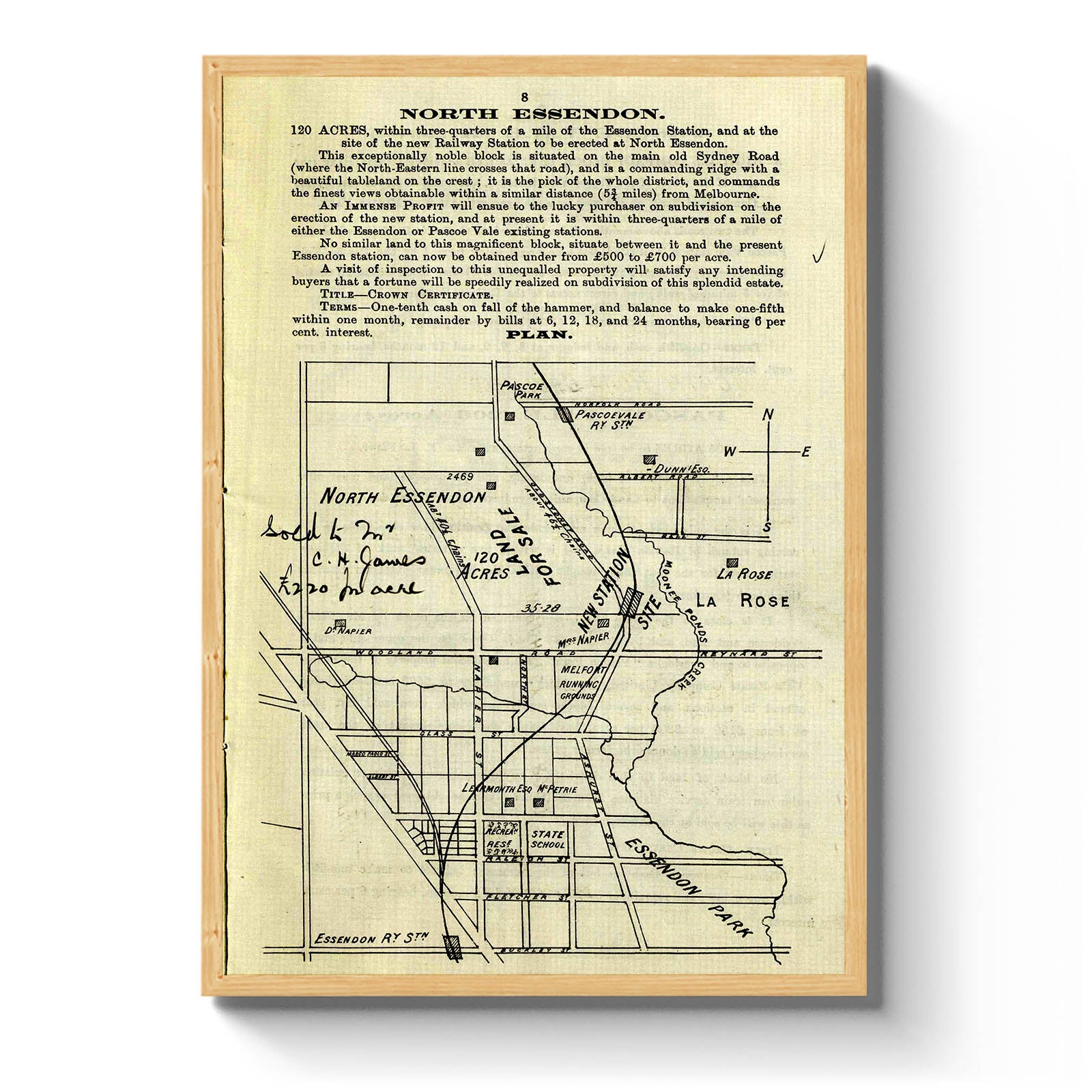 Essendon, Victoria Australia Vintage Map #16 (1887?) – Vintage Maps