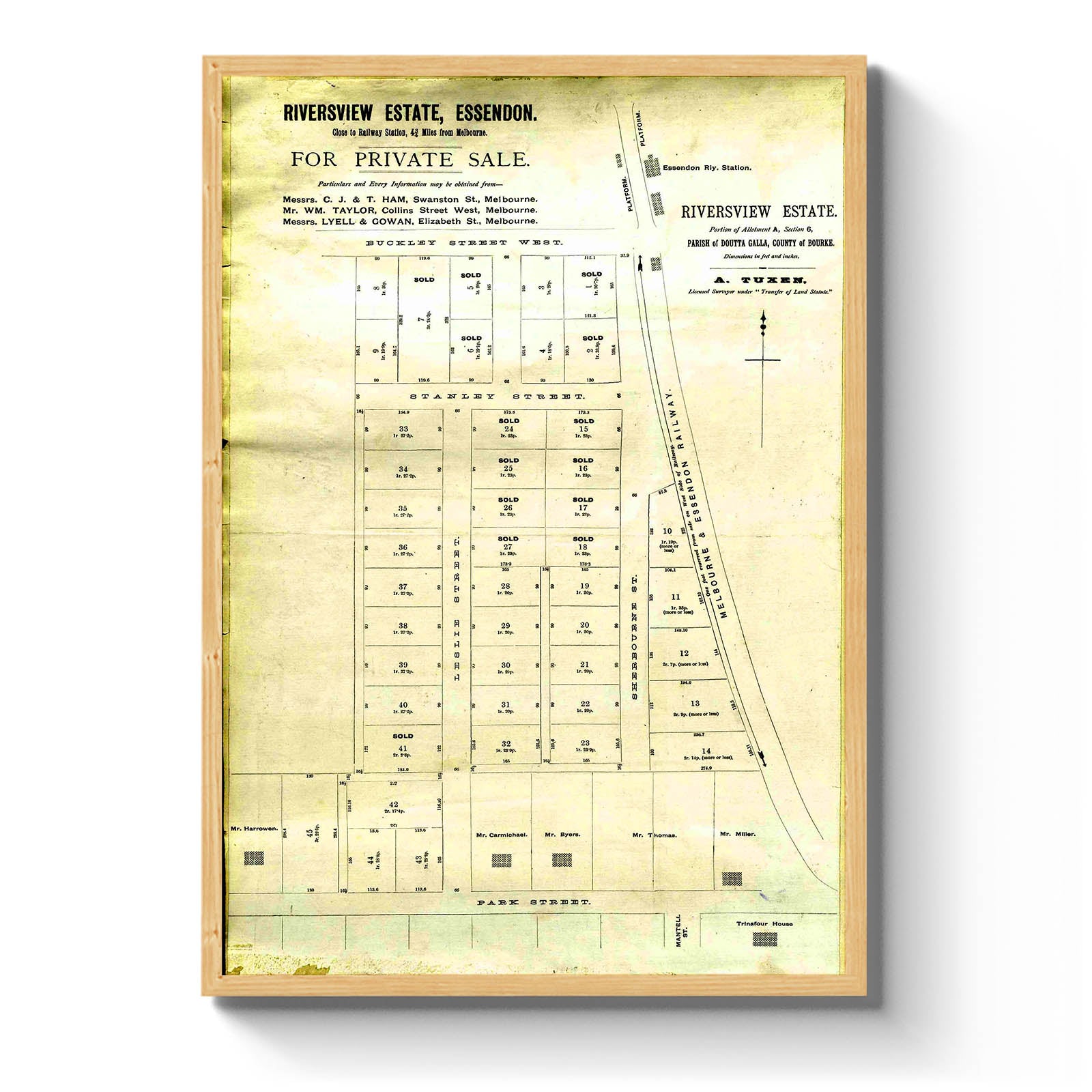 Essendon, Victoria Australia Vintage Map #20 (188-?) – Vintage Maps