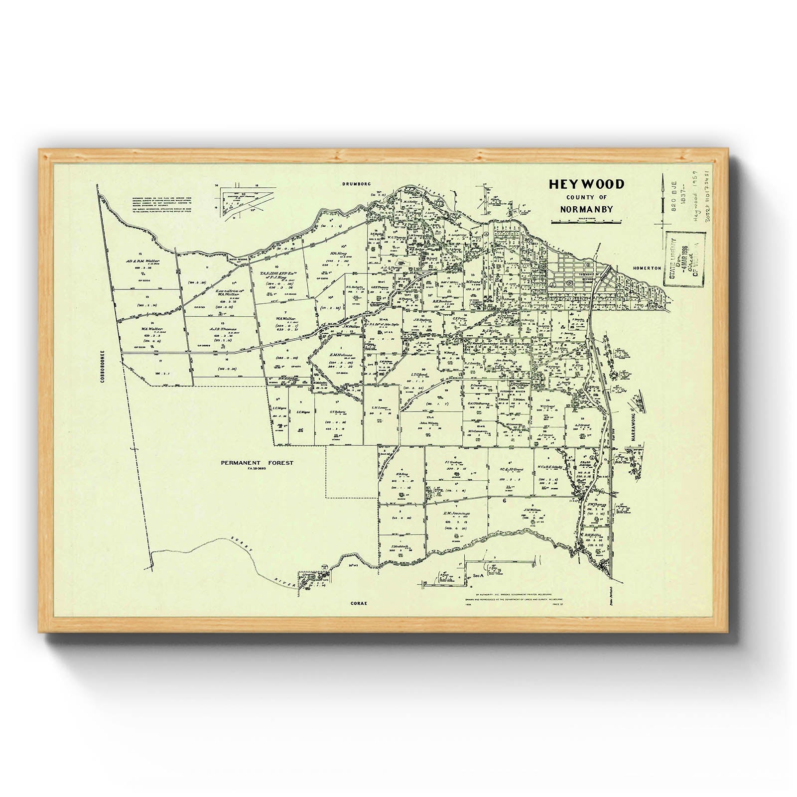 Heywood, Victoria Australia Vintage Map #3 (1859) – Vintage Maps