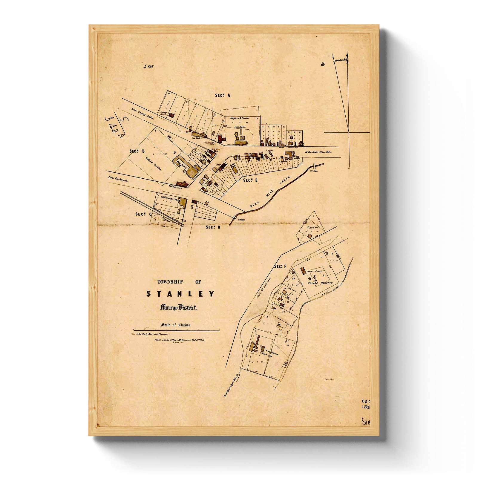 Stanley, Victoria Australia Vintage Map #1 (1857) – Vintage Maps