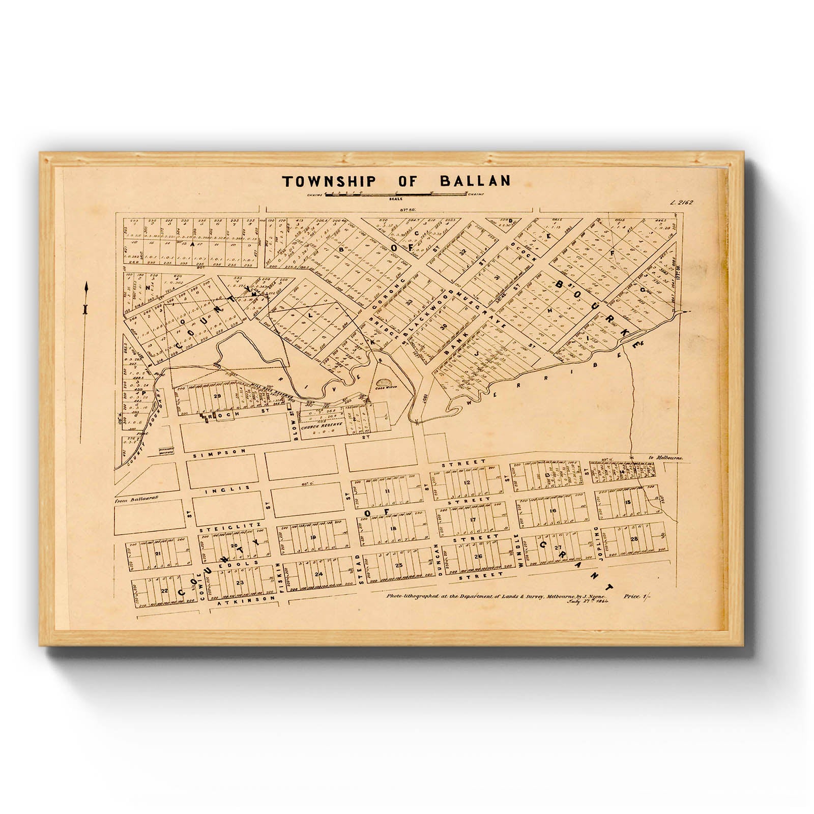 Ballan, Victoria Australia Vintage Map #3 (1864) – Vintage Maps